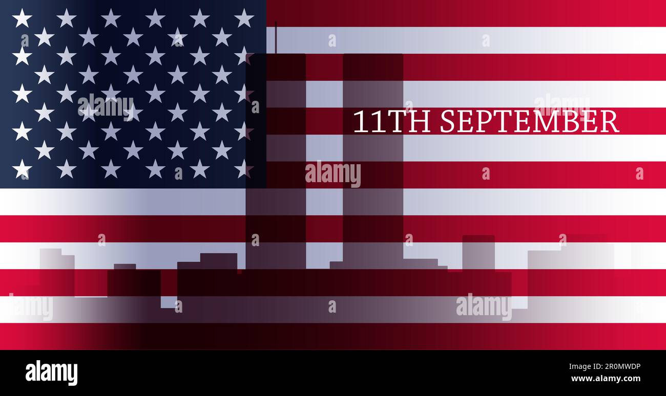 Patriot Day Banner. 11th September. We will never forget. Twins Tower ...