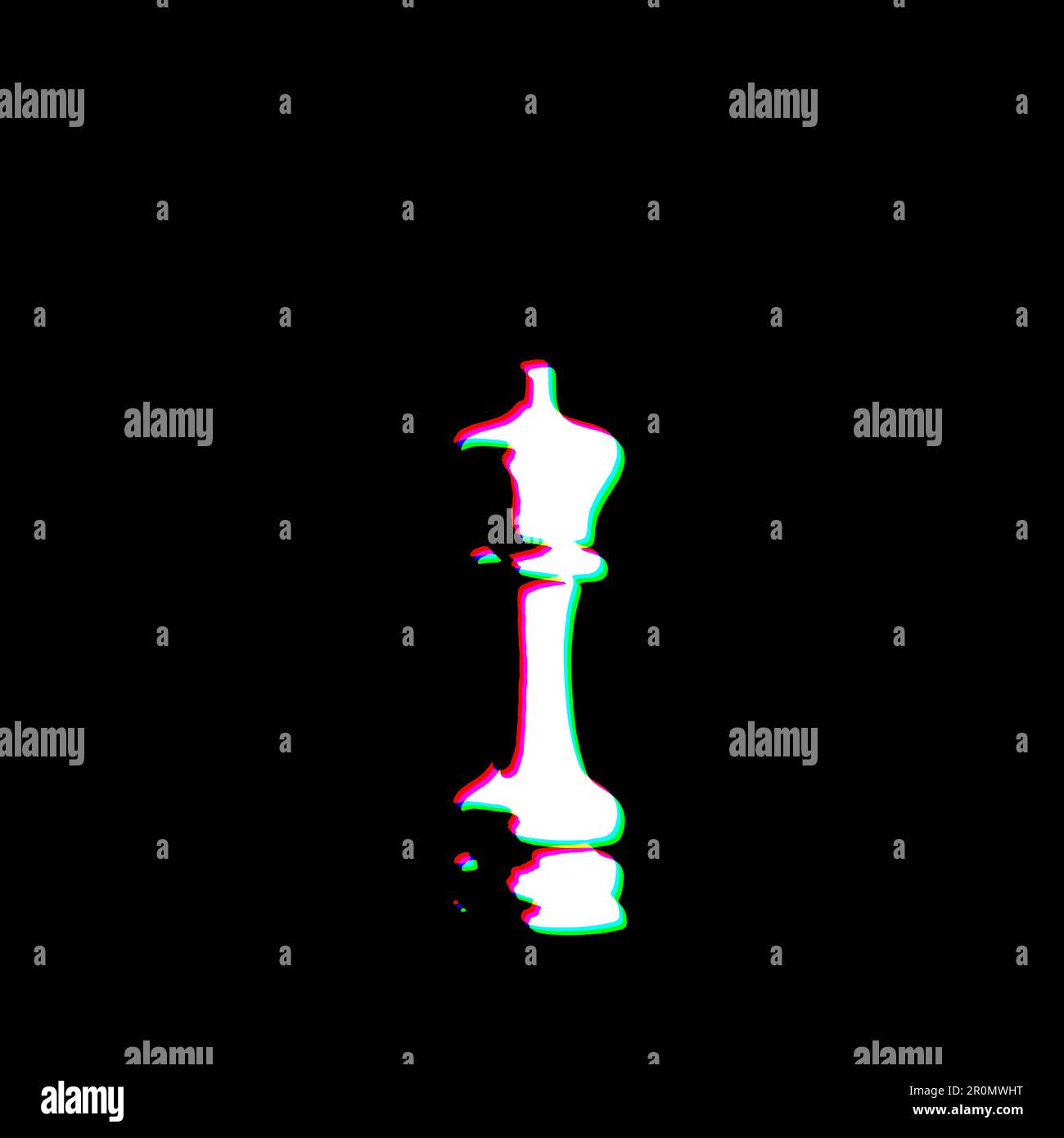White Black Chess Piece King Grudge Scratched Dirty Punk Style Print ...