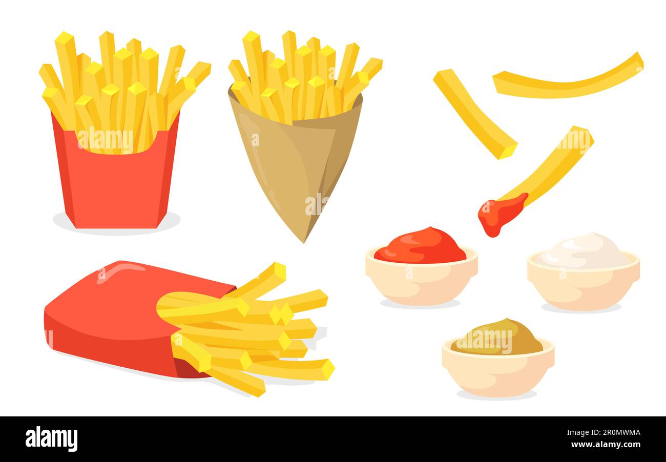 French fries set Stock Vector Image & Art - Alamy