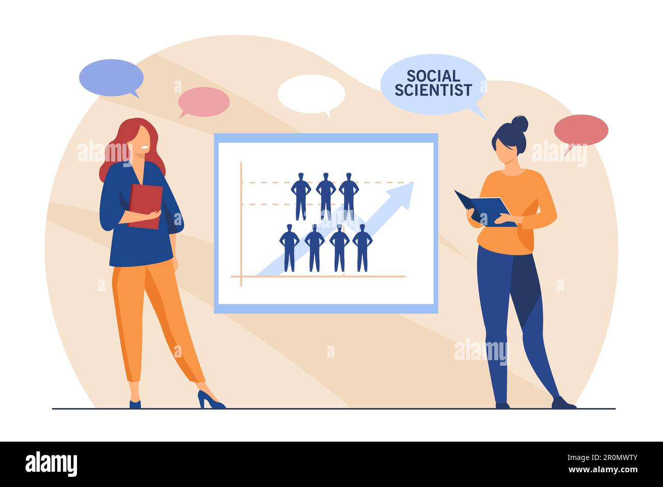 Two female social scientists studying people Stock Vector Image & Art ...