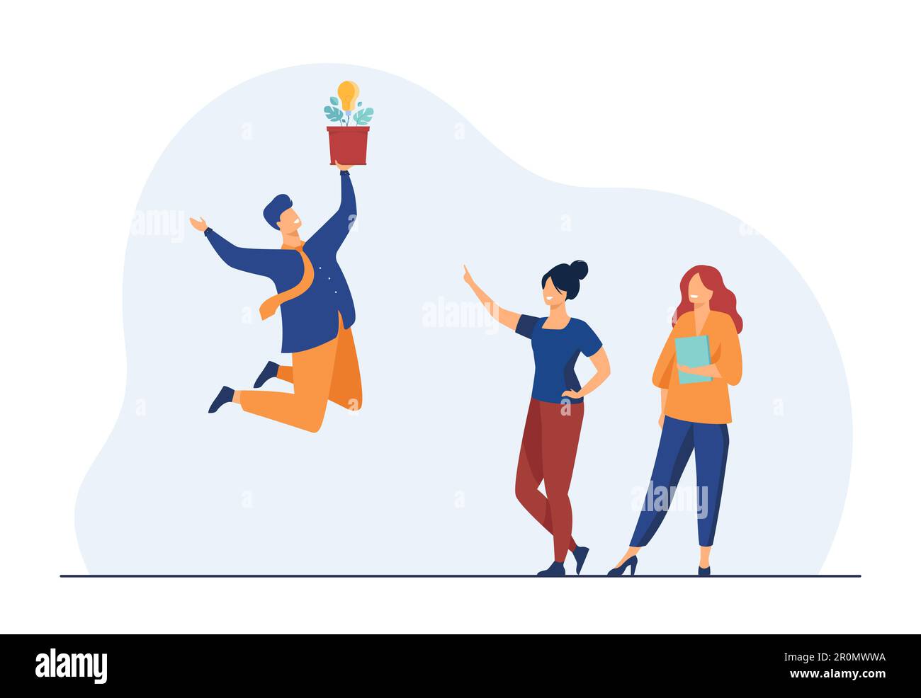 Cartoon woman great idea hi-res stock photography and images - Alamy