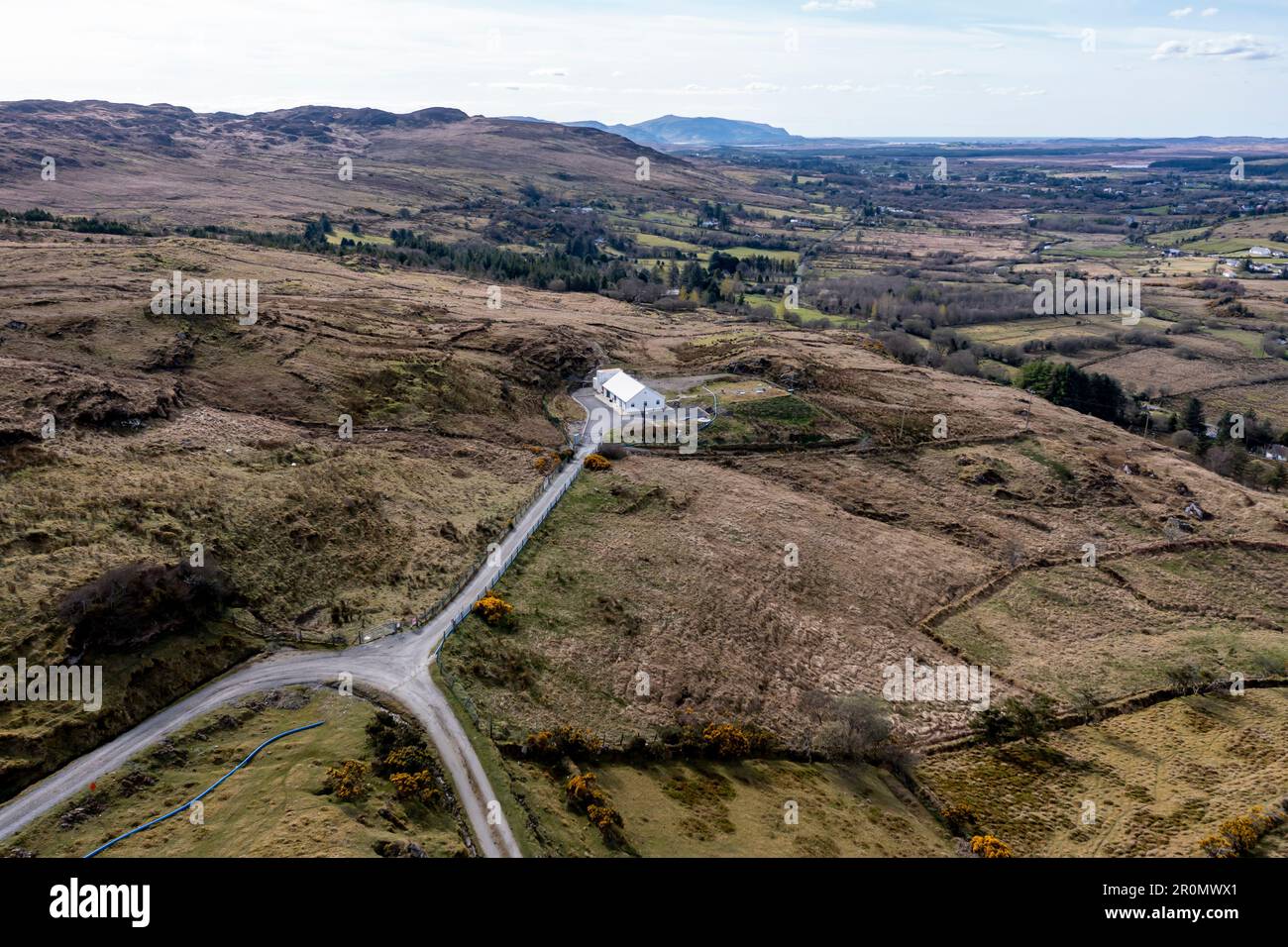 Aerial view of water plant Lough Anna, the drinking water supply for ...