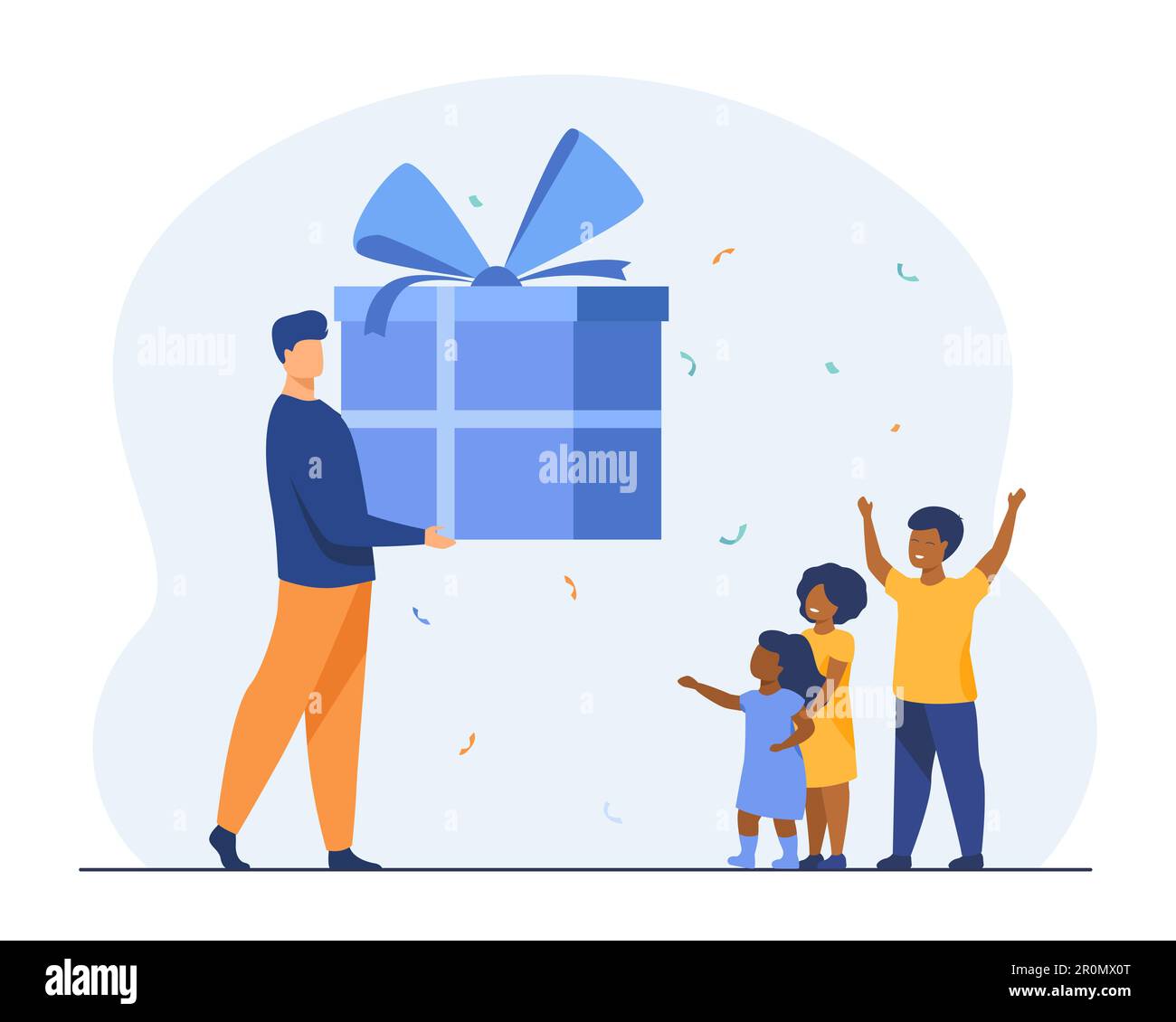 Festive man holding gift Stock Vector Images - Alamy