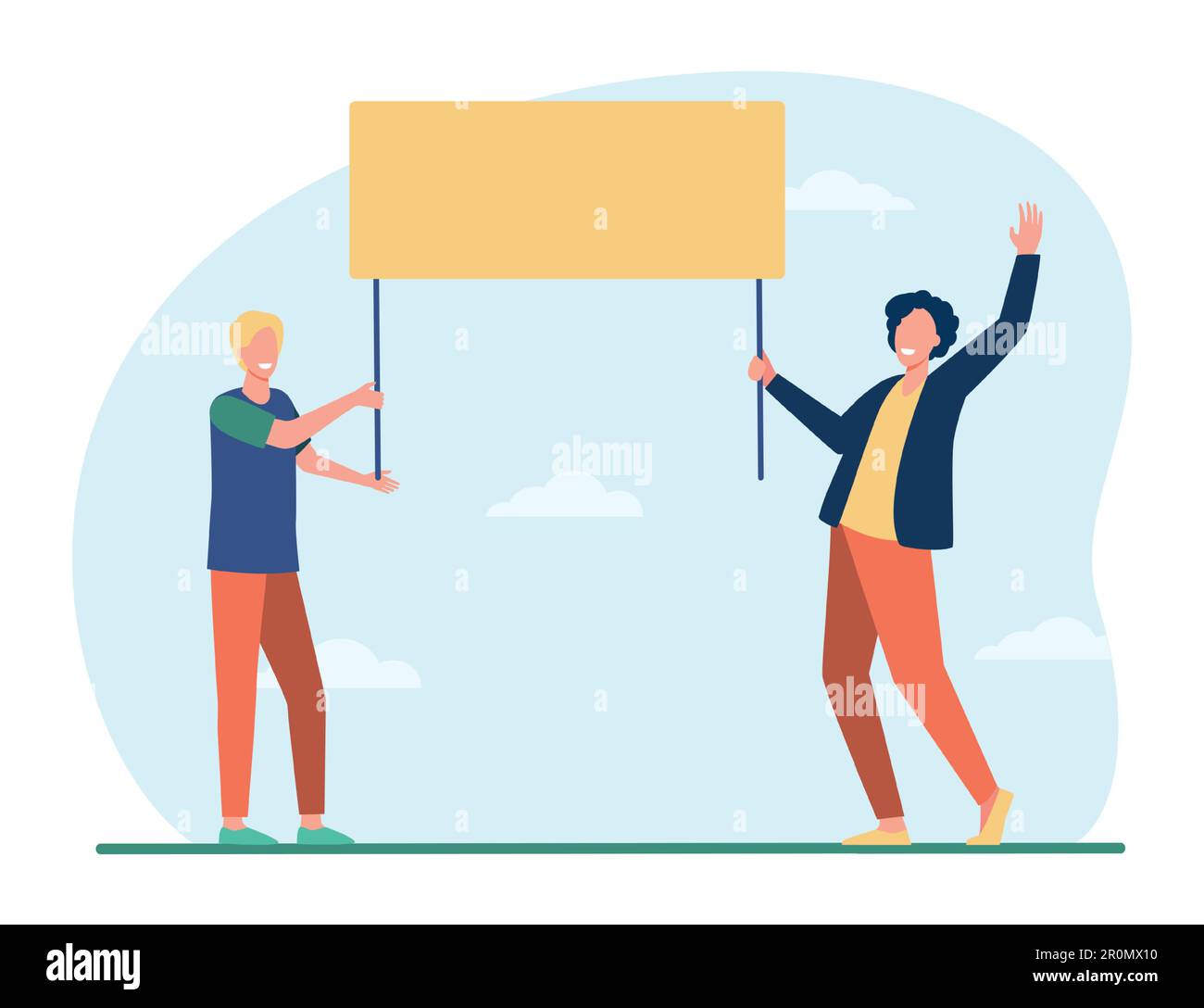 Cartoon illustration two guys holding hi-res stock photography and ...