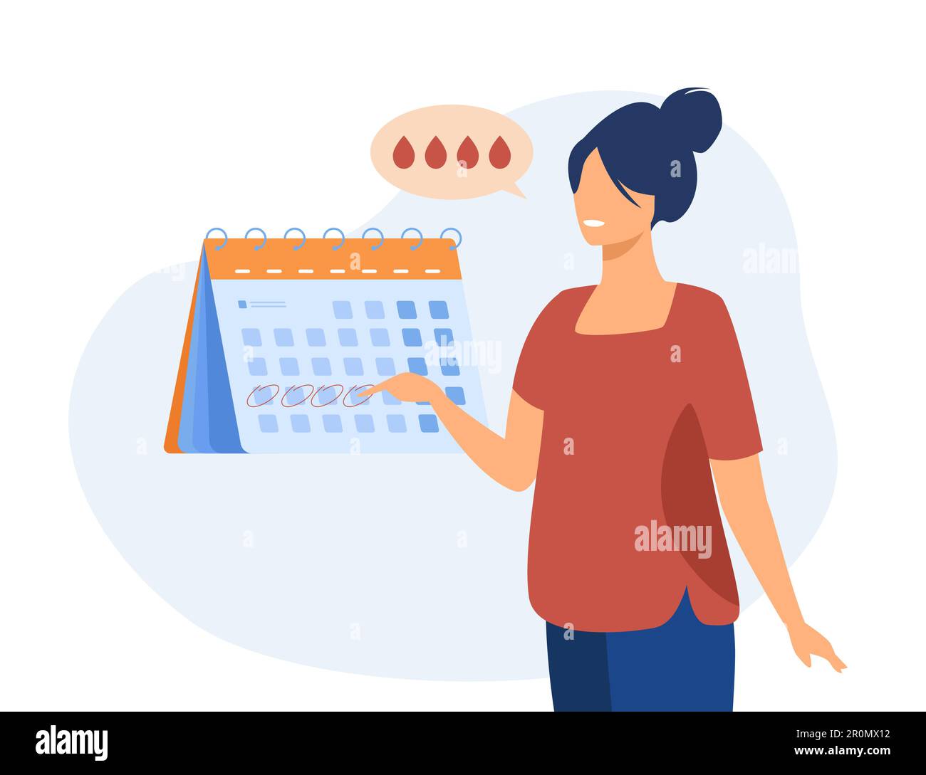 Positive woman checking her menstrual calendar Stock Vector Image & Art ...