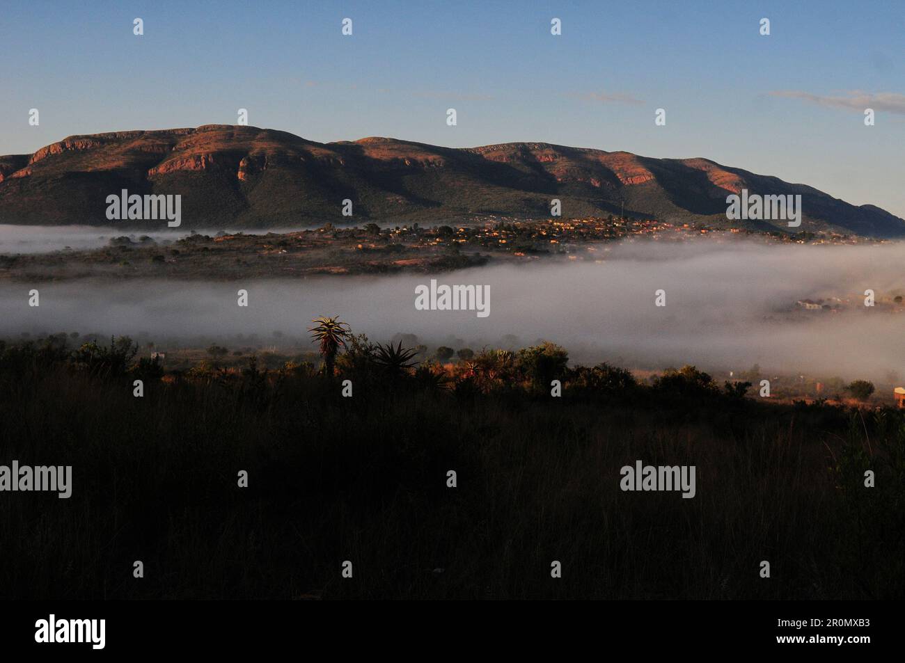 A blanket of mist hovers over Ga-Maja village in South Africa's Limpopo ...