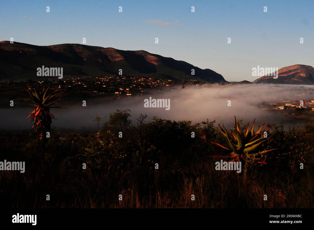 A blanket of mist hovers over Ga-Maja village in South Africa's Limpopo ...