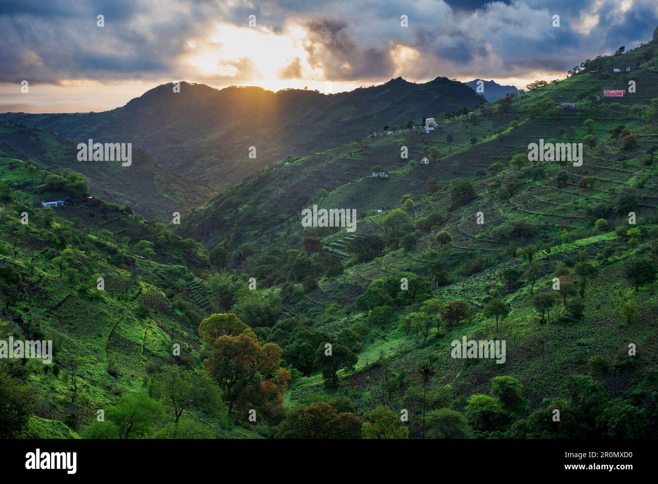 Cape Verde, Island Santiago, rain season ,green valley Stock Photo - Alamy