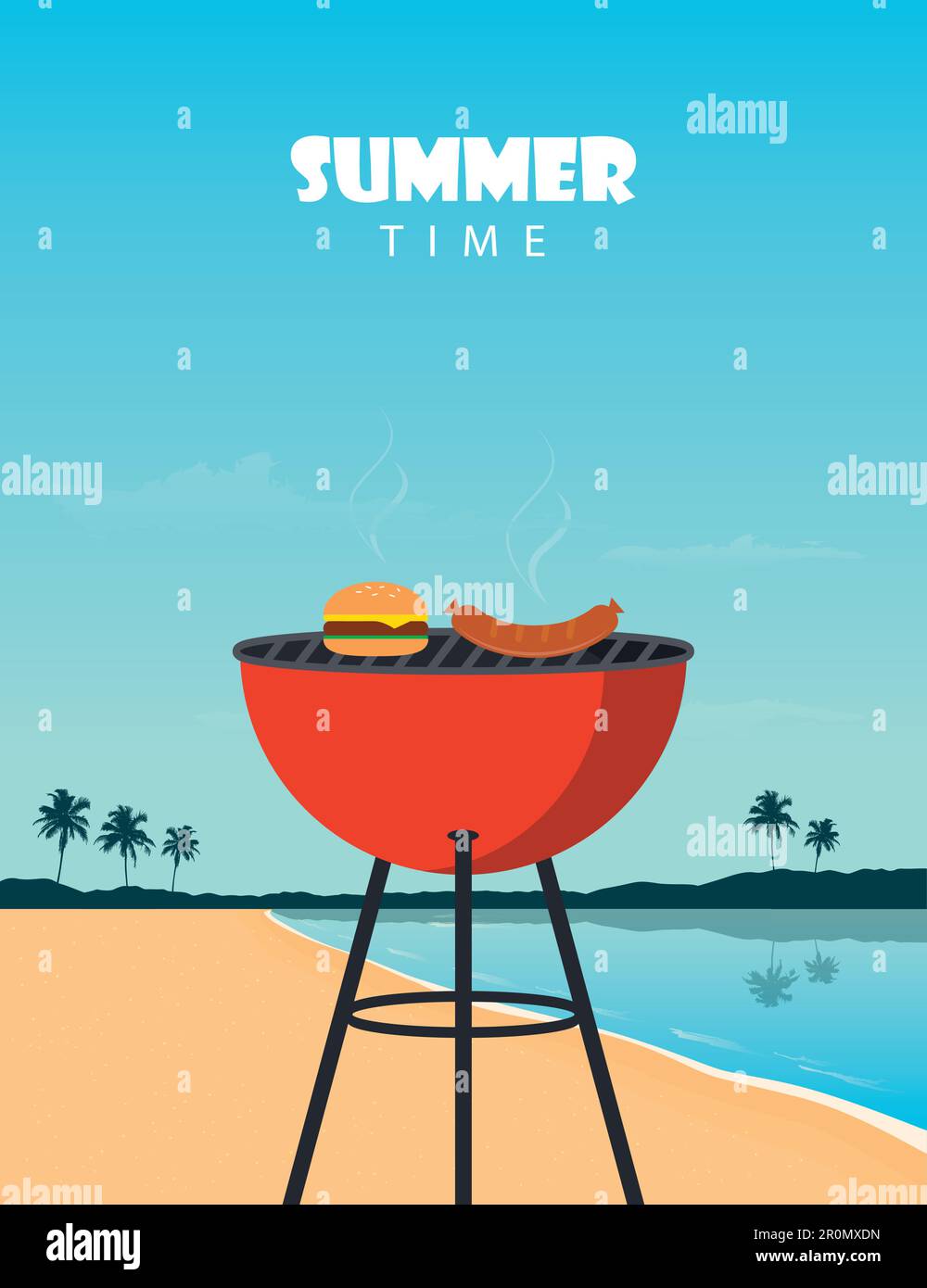 Bbq barbeque beach Stock Vector Images - Alamy
