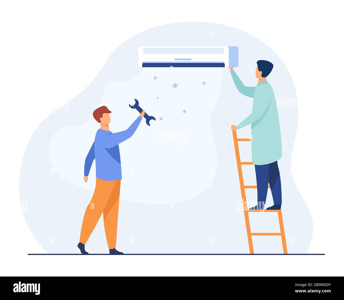 Men repairing air conditioner Stock Vector Image & Art - Alamy