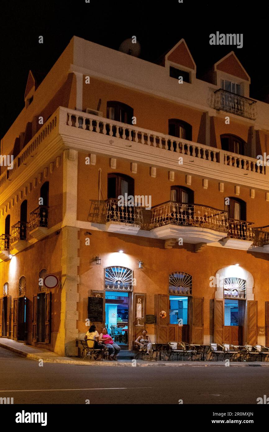 Cape Verde, Island Sao Vincente, Mindelo, night scene Stock Photo - Alamy