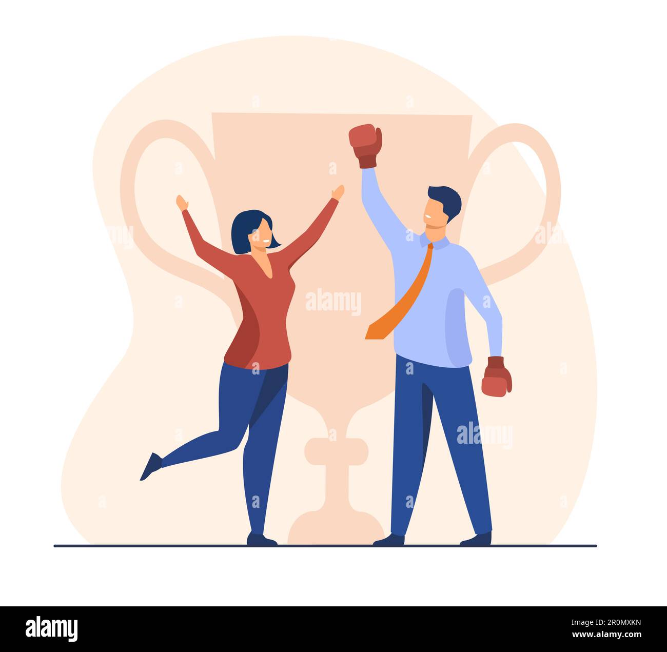 Business couple celebrating success Cut Out Stock Images & Pictures - Alamy