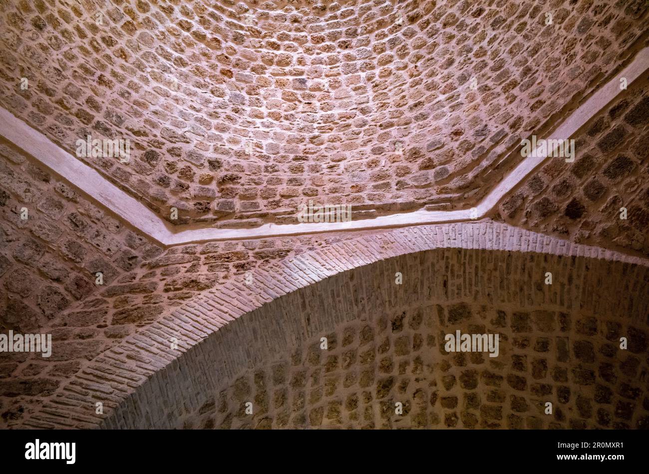 The intricate stone dome of the ancient Mawlawi Museum of Antalya in ...