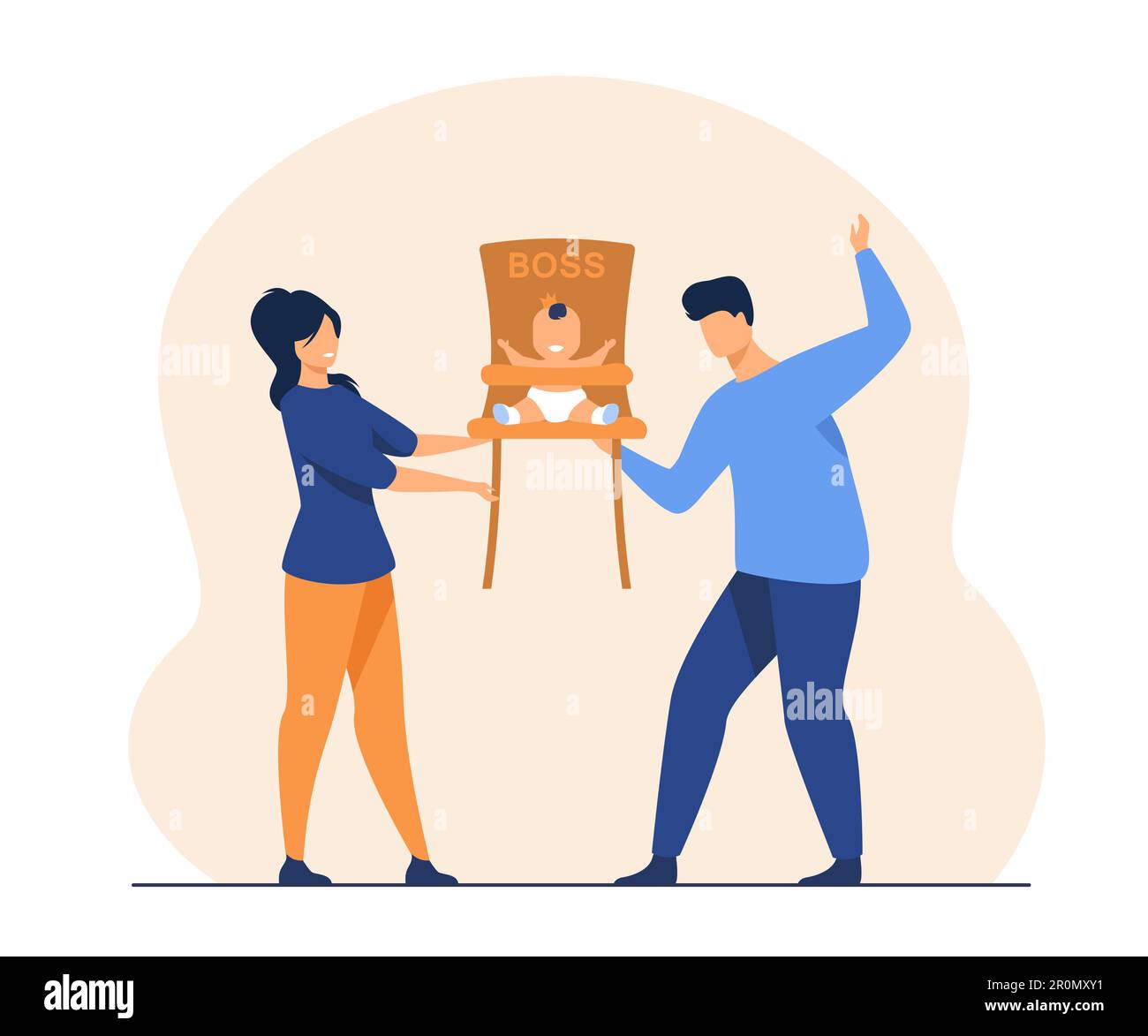 Happy parents treating their baby as king Stock Vector Image & Art - Alamy