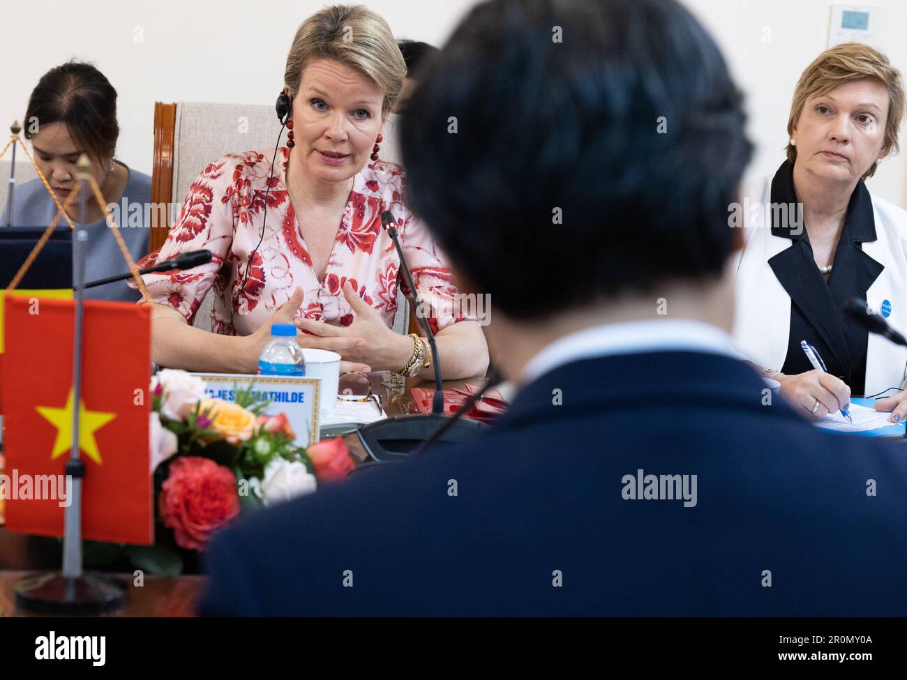 Queen Mathilde of Belgium and Unicef Vietnam Representative Rana Flower ...