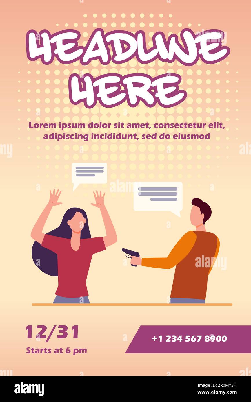 Angry guy threatening scary woman with gun Stock Vector Image & Art - Alamy