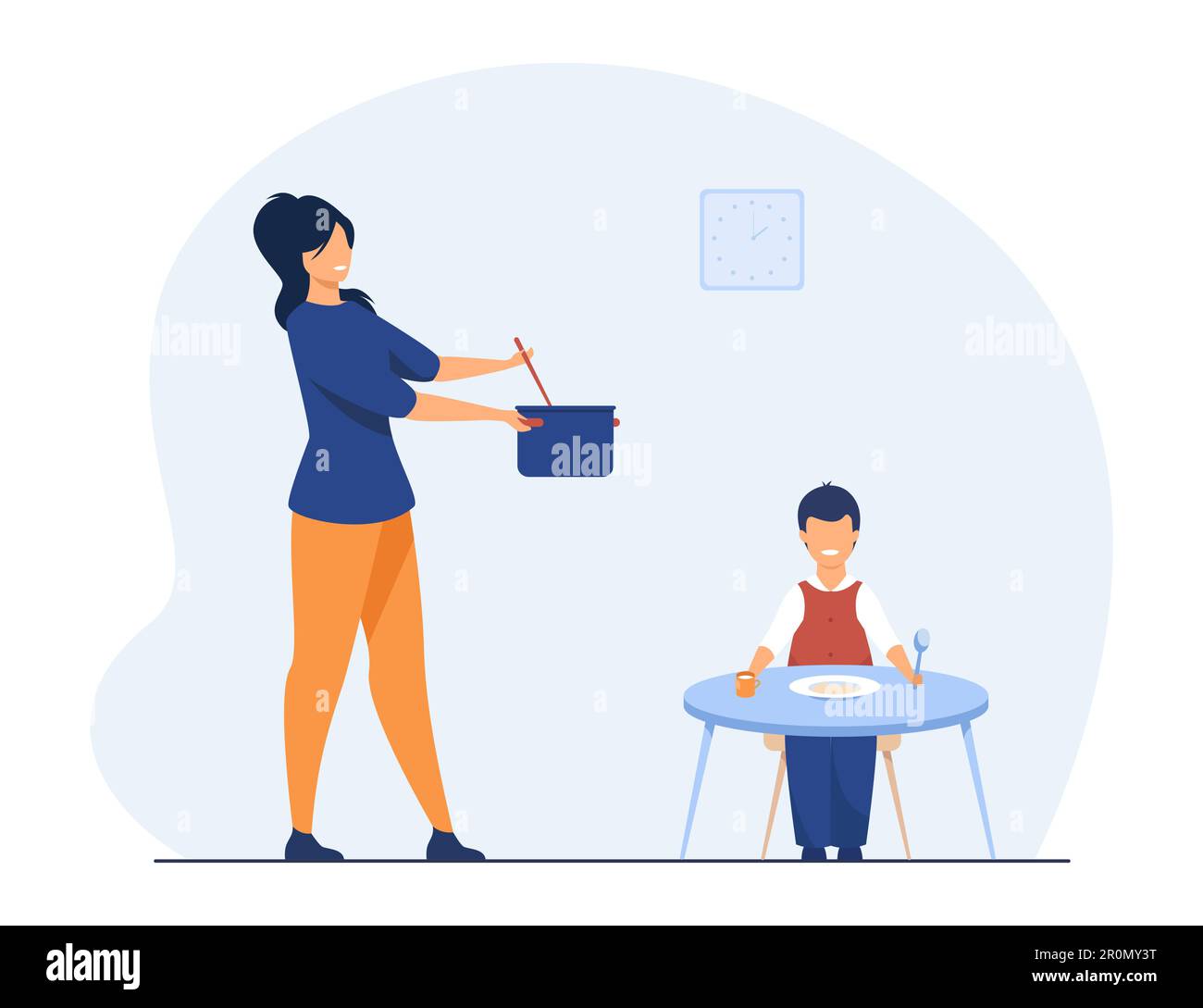 Son feeding Stock Vector Images - Alamy