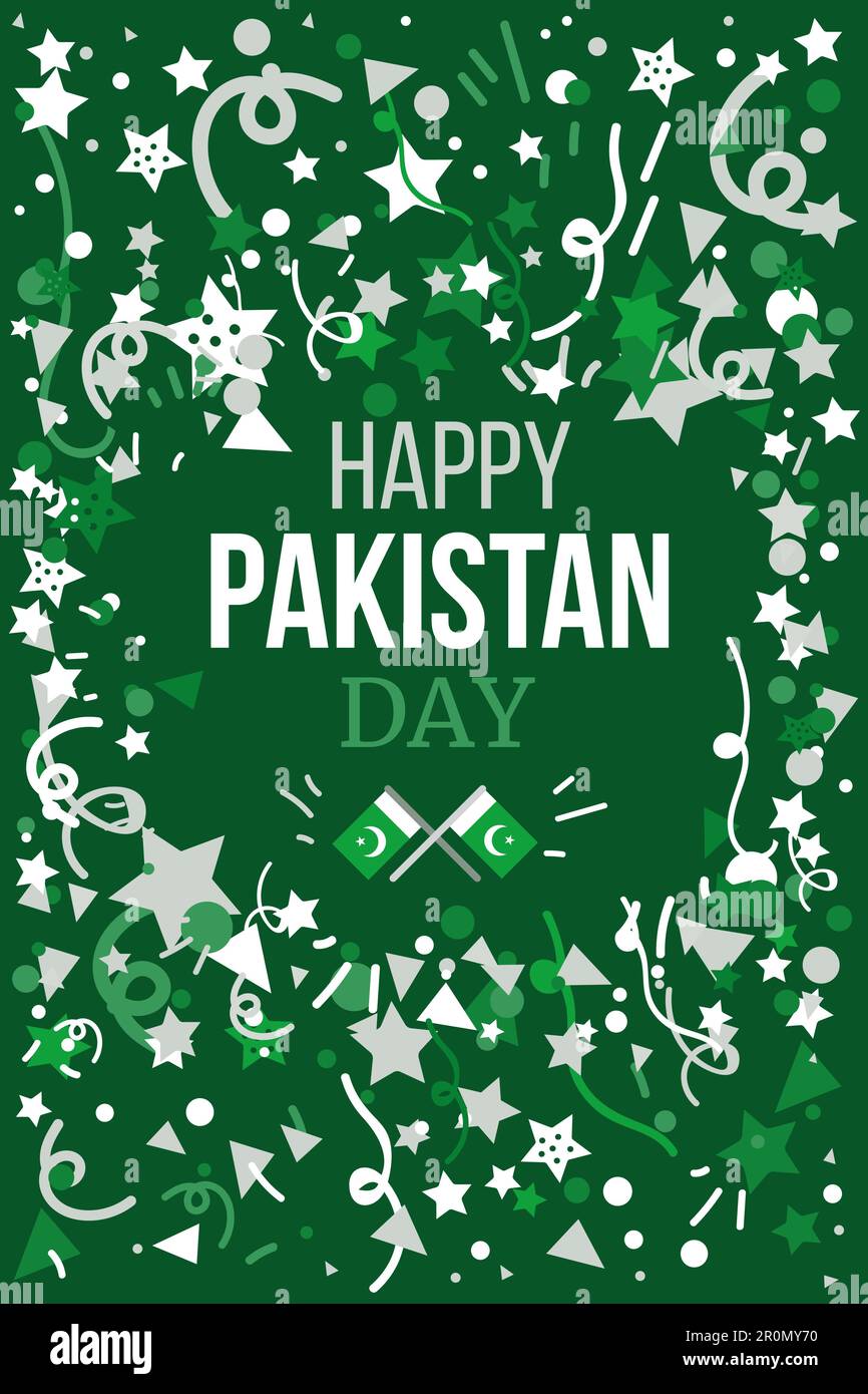 Pakistan Independence Day Celebration Banner With Flag. Vector Stock ...
