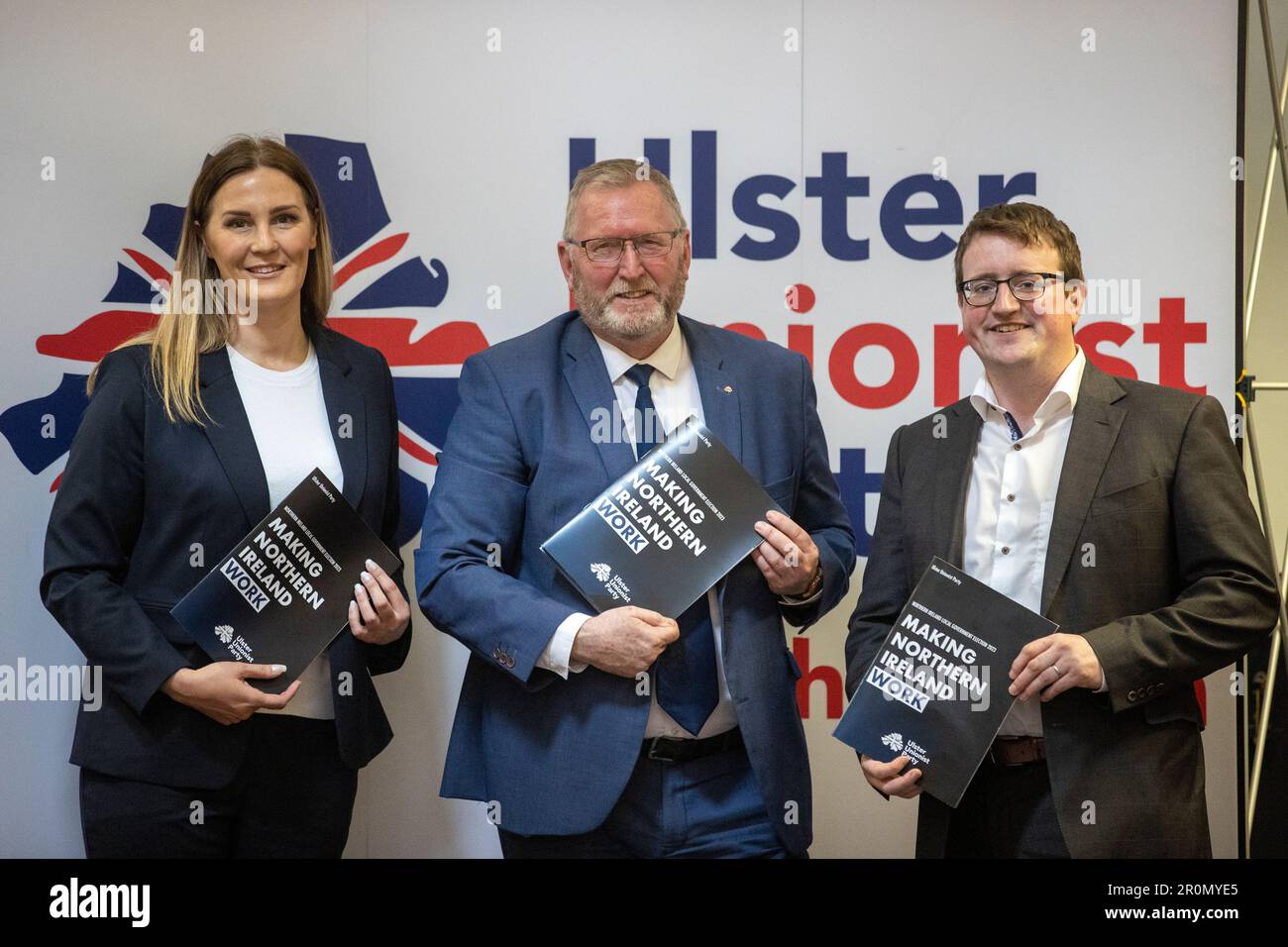 (left to right) UUP candidate Linzi McLaren, with party leader Doug ...