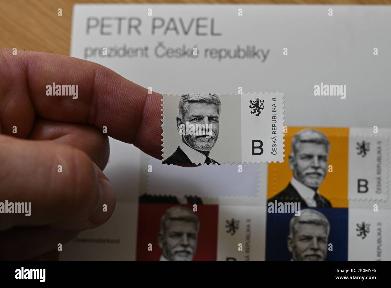 Hradistko, Czech Republic. 09th May, 2023. Postage stamps with ...
