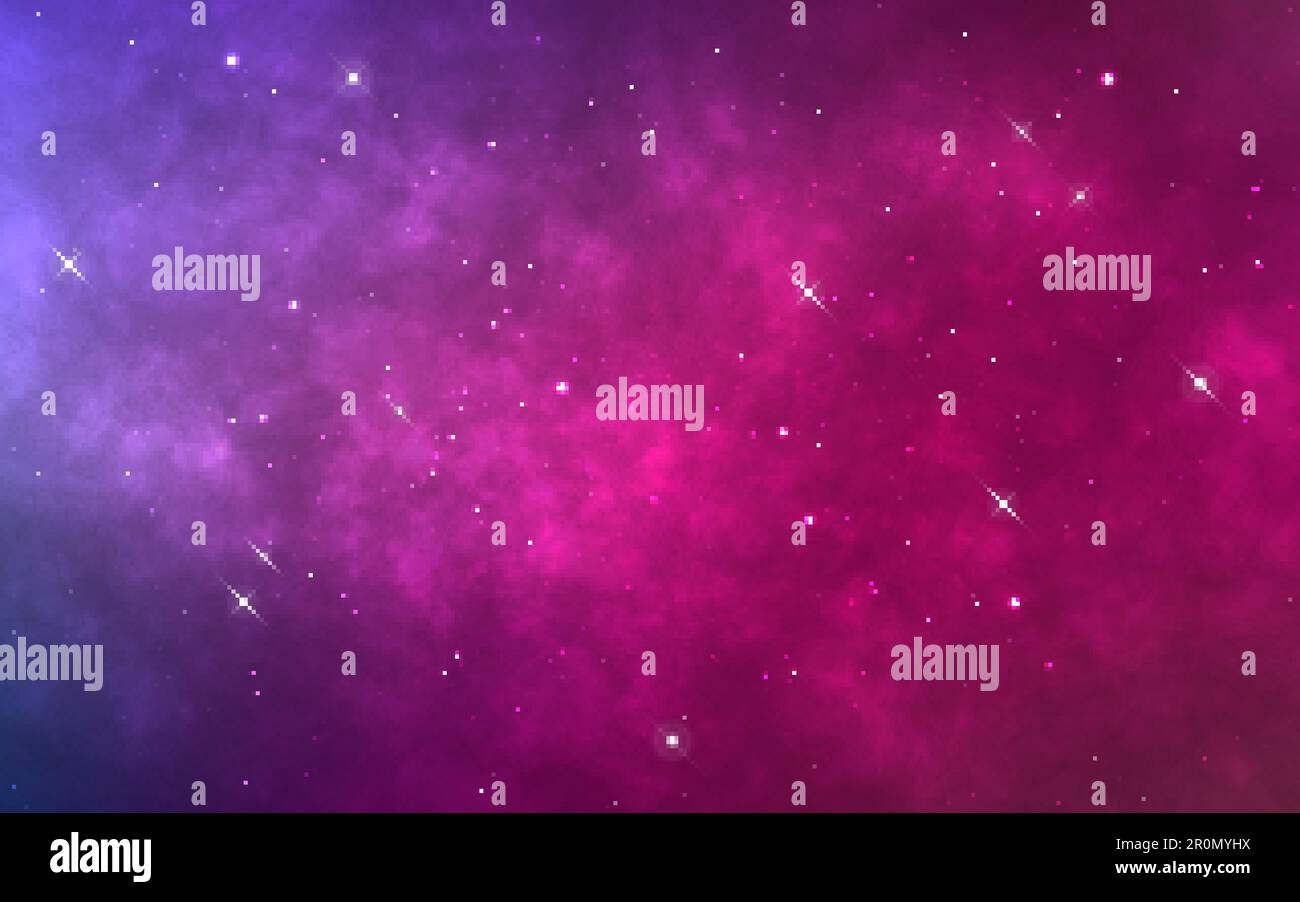 Starry galaxy with bright stars. Fantasy wallpaper with color nebula ...