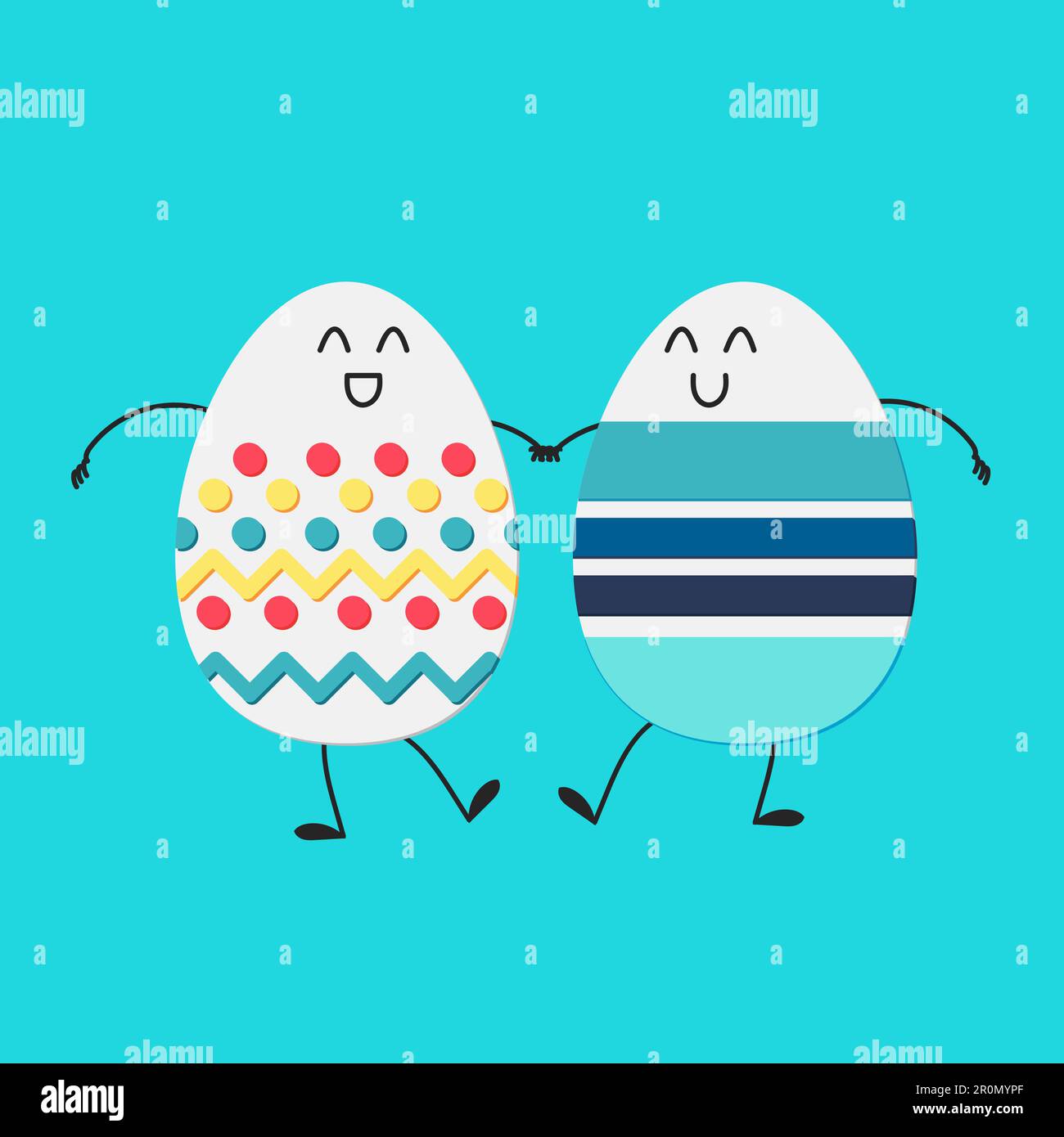 Happy easter with happy dancing egg. Vector Stock Vector Image & Art ...