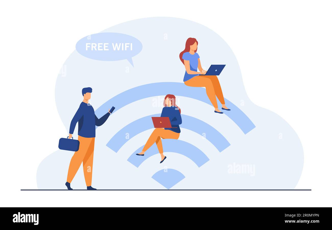Using wi fi Stock Vector Images - Alamy