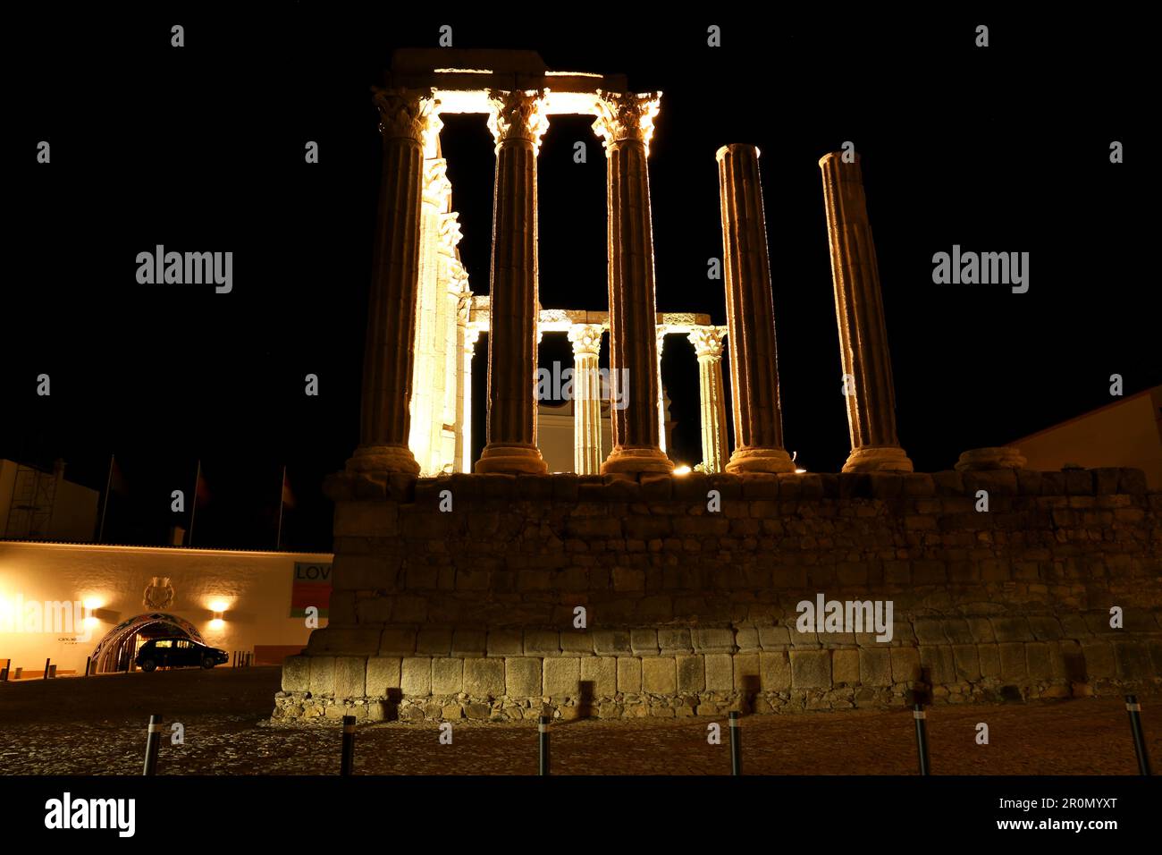 Evora, Portugal- October 10, 2022: Colossal Temple of the goddess Diana ...