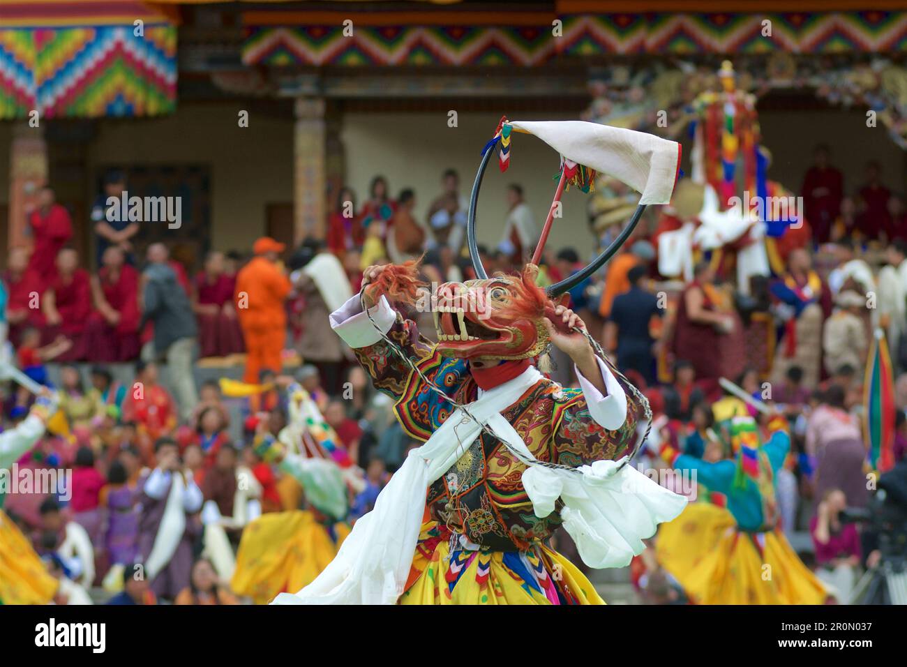 Dancer with deer mask, Thimphu Tshechu, Bhutan, Himalayas, Asia Stock ...
