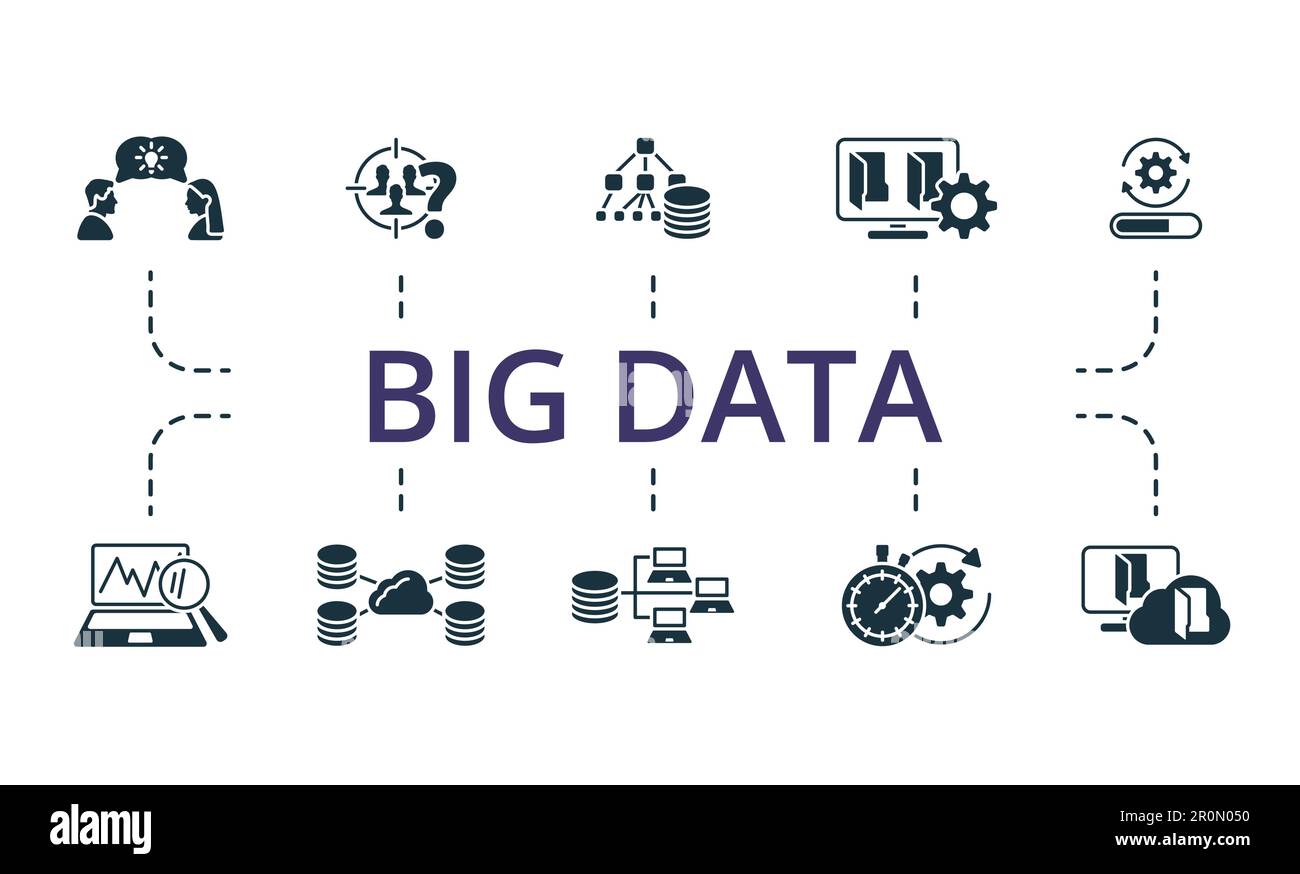 Big Data Set Creative Icons Effective Communication Potential Clients Data Structure File