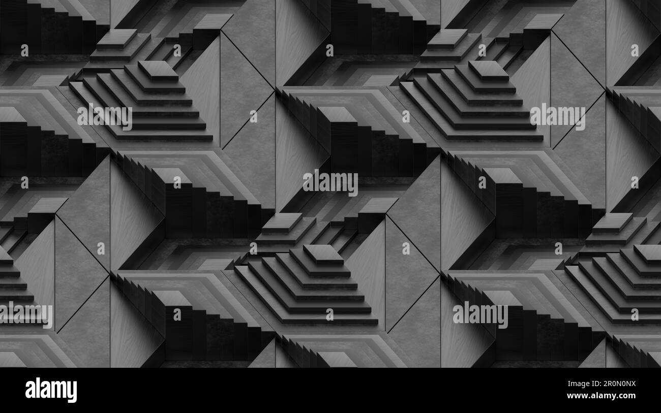 Full frame of abstract graphic 3d illustration of symmetrical repeating ...