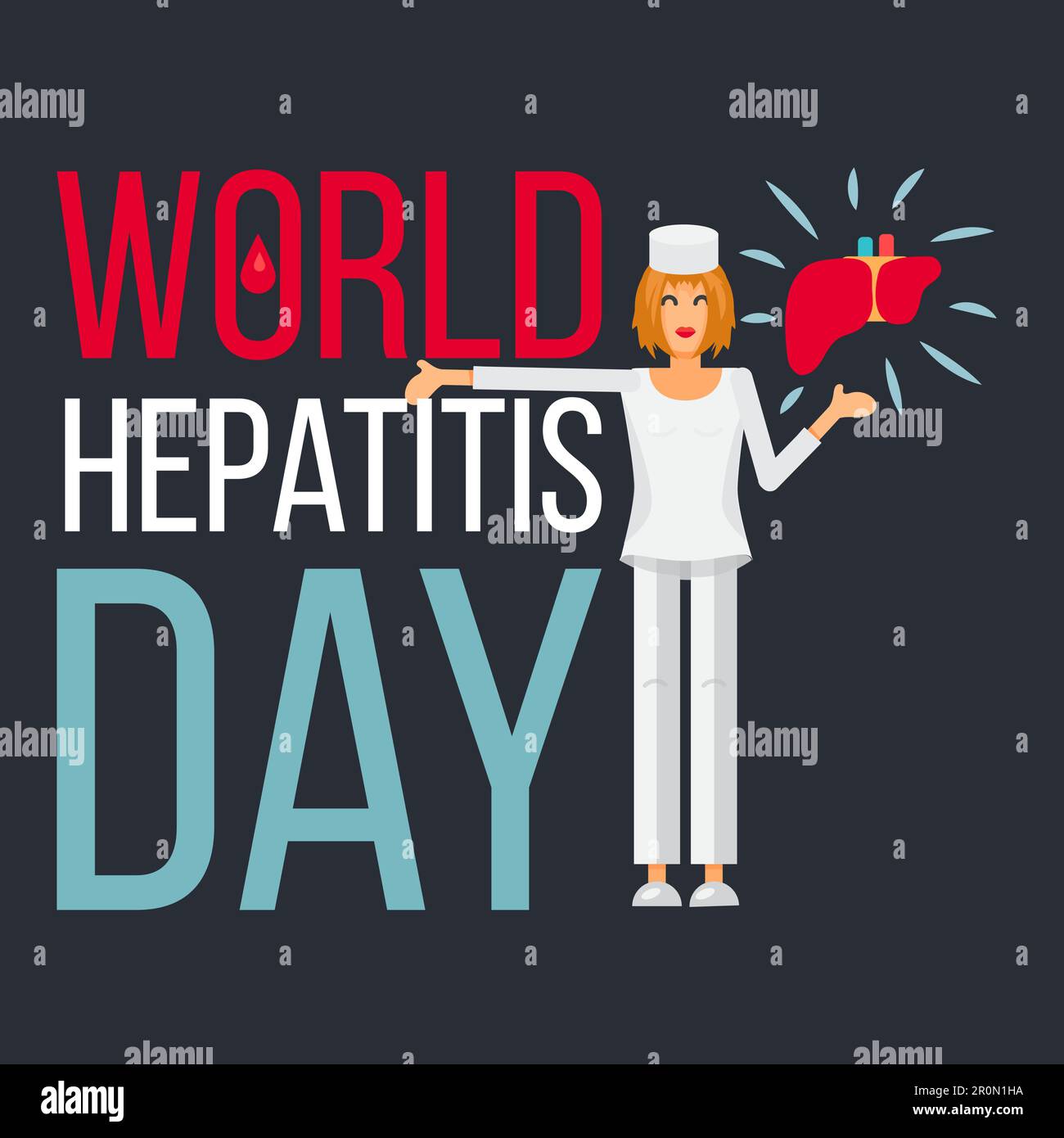 World Hepatitis Day Banner For 28th Of July. Vector Stock Vector Image ...