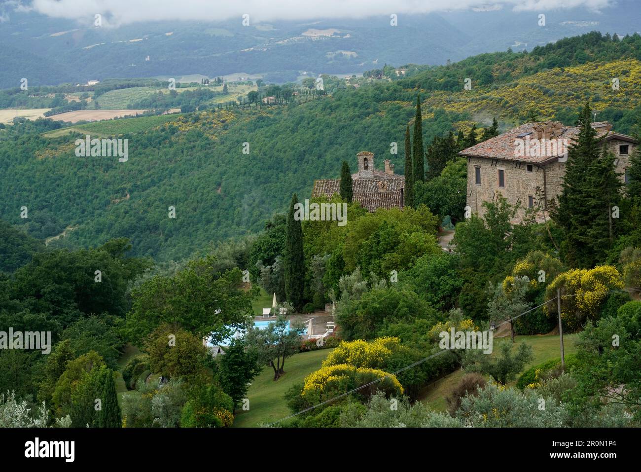 Umbria landscape,after the rain, Valle Tiberina valley, Italy, Europe ...