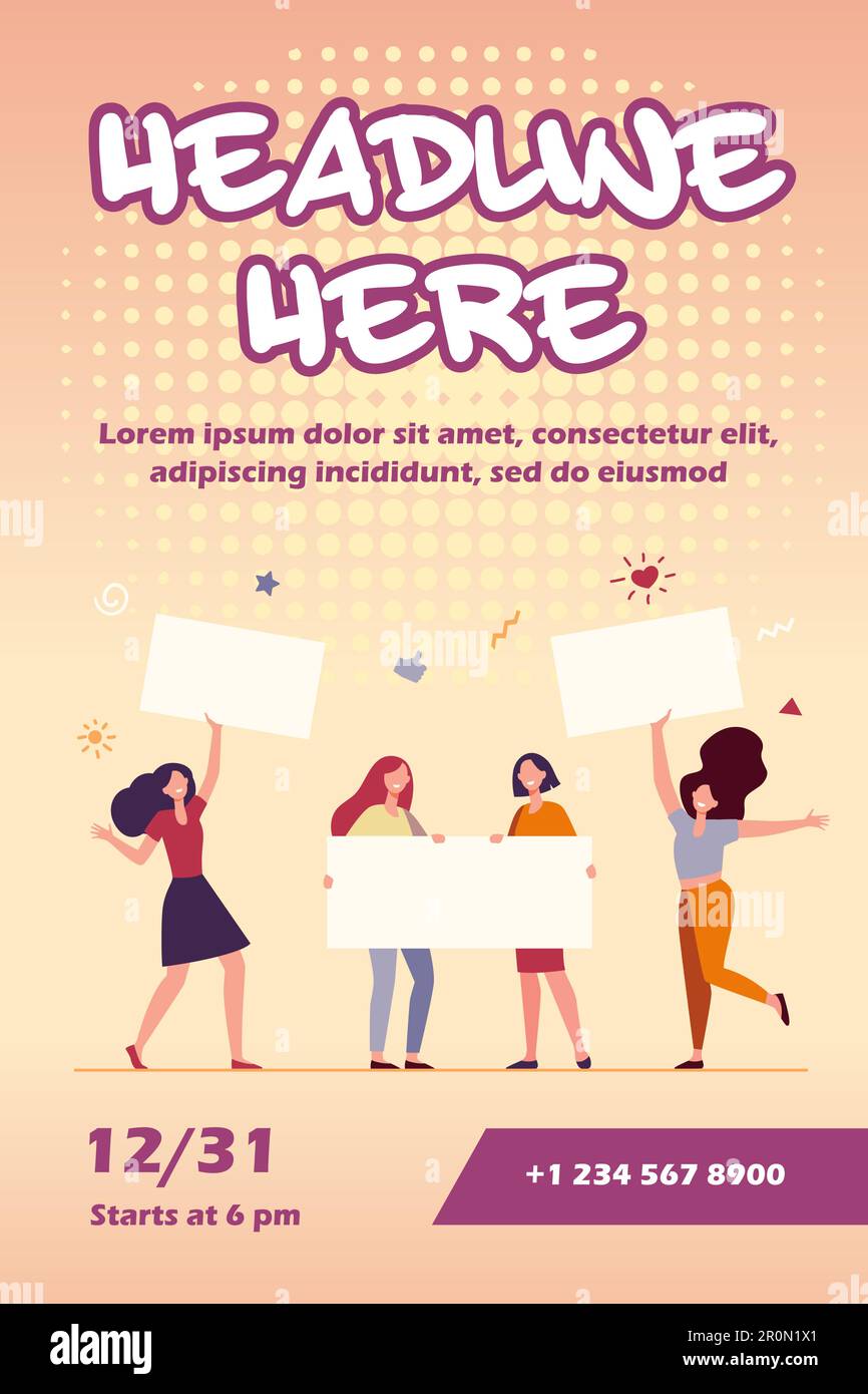 Democracy crowd people placards vector hi-res stock photography and ...