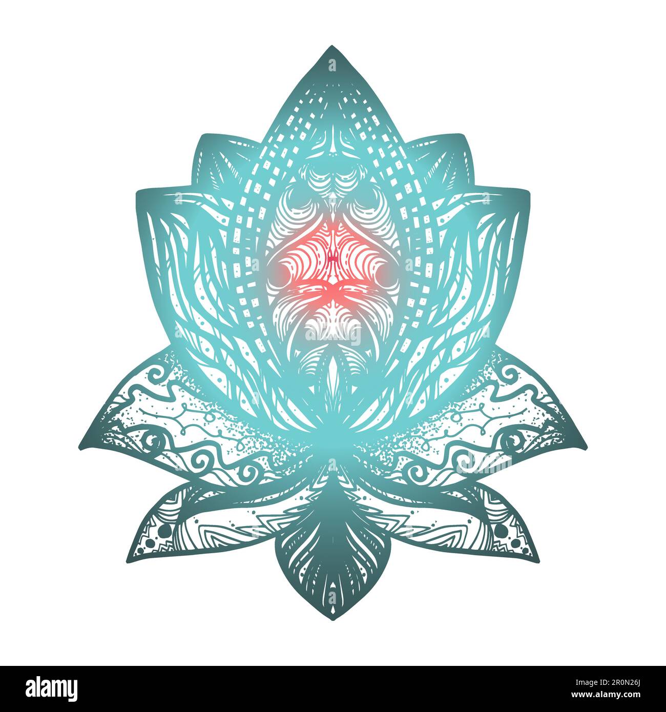 Flower Lotus. Magic symbol for print, tattoo, coloring book,fabric, t ...
