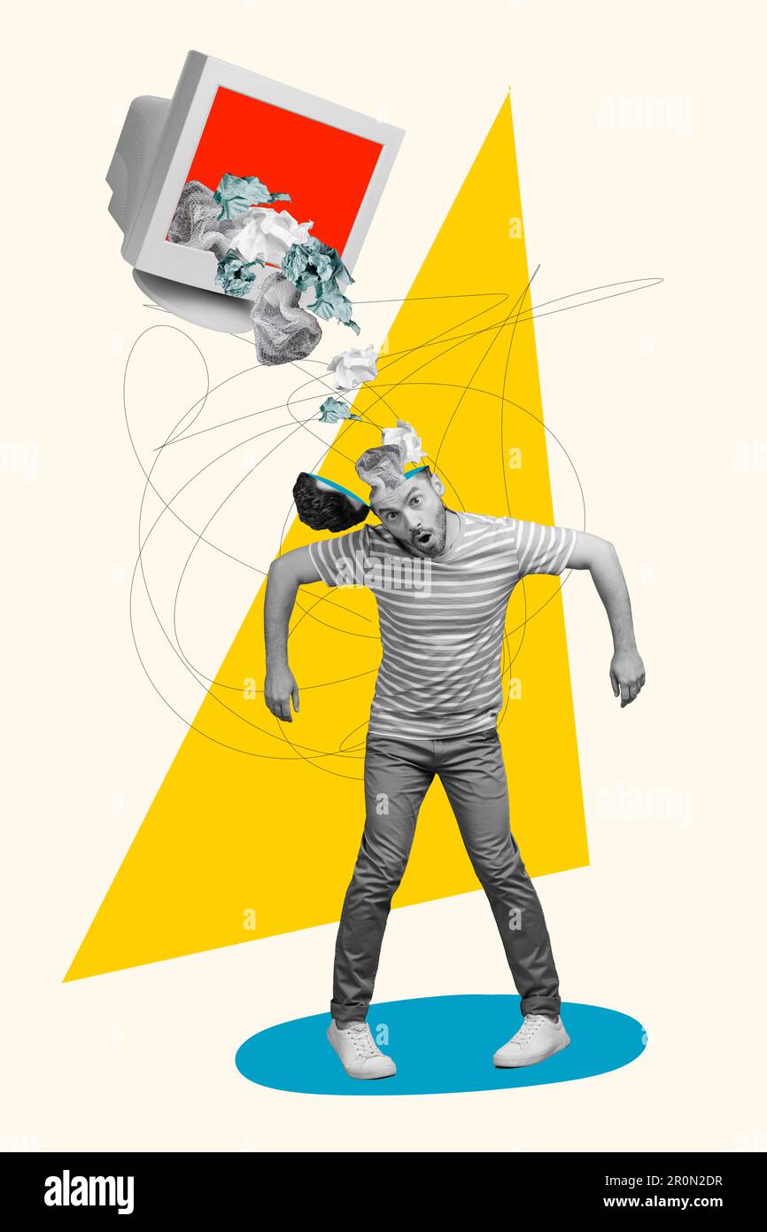 Creative trend collage of puppet slave manipulation fake news ...