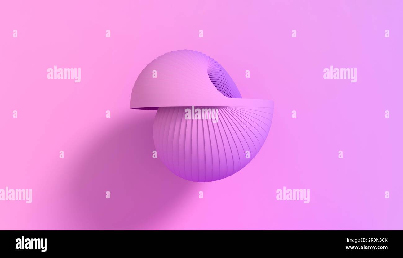 Abstract 3d illustration of pink sphere changing geometric shapes and ...