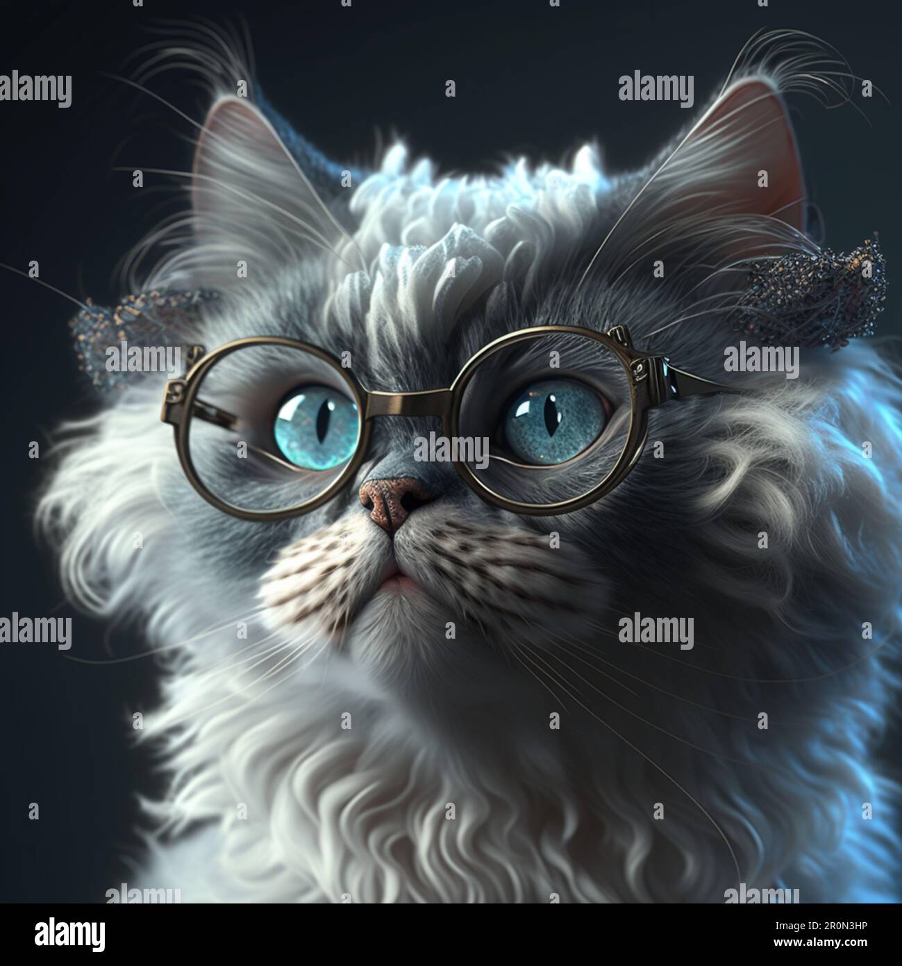 cute cat wearing glasses Stock Photo - Alamy