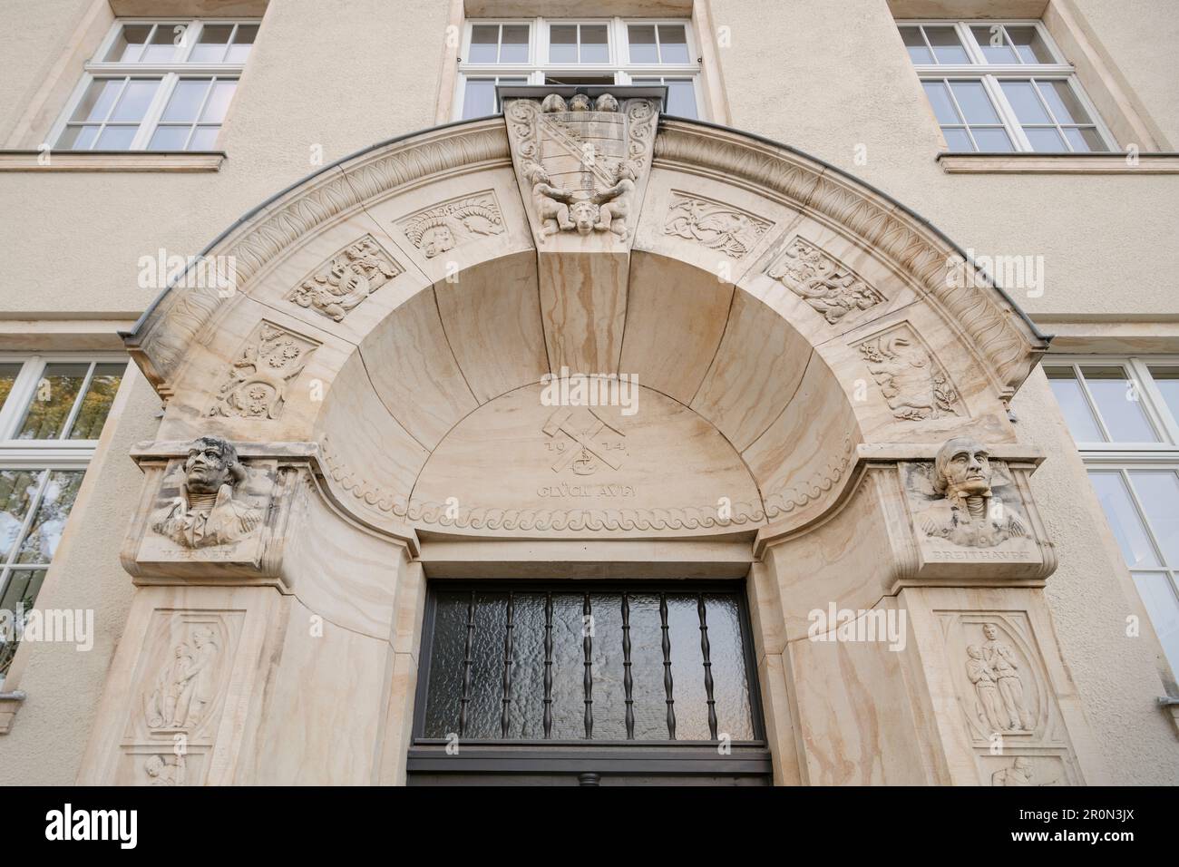 Mining symbols at the Werner Bau, Technical University Bergakademie ...