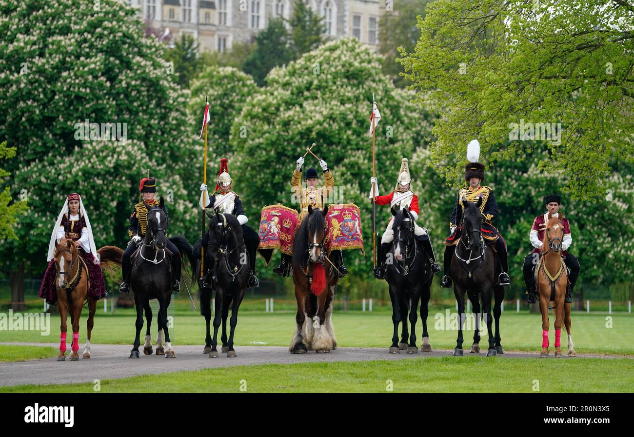 Members from the Azerbaijan Land of Fire display team, Royal Horse ...