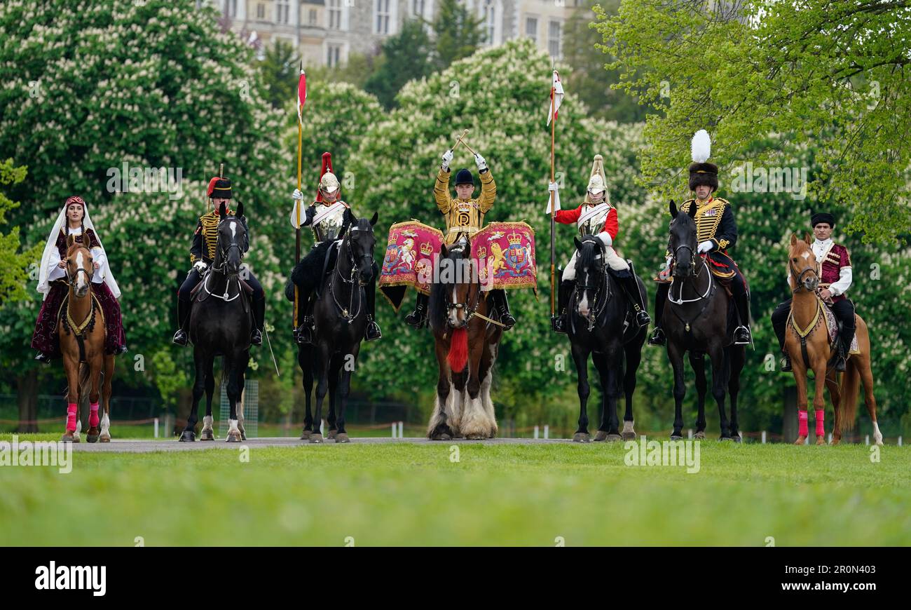 Members from the Azerbaijan Land of Fire display team, Royal Horse ...