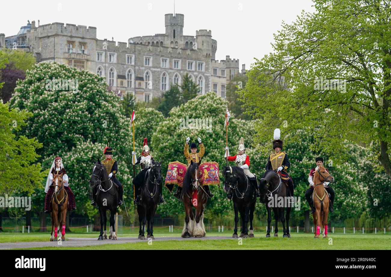 Members from the Azerbaijan Land of Fire display team, Royal Horse ...