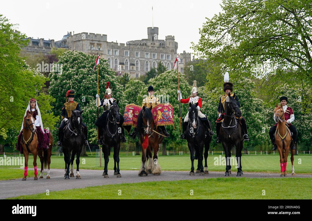 Members from the Azerbaijan Land of Fire display team, Royal Horse ...