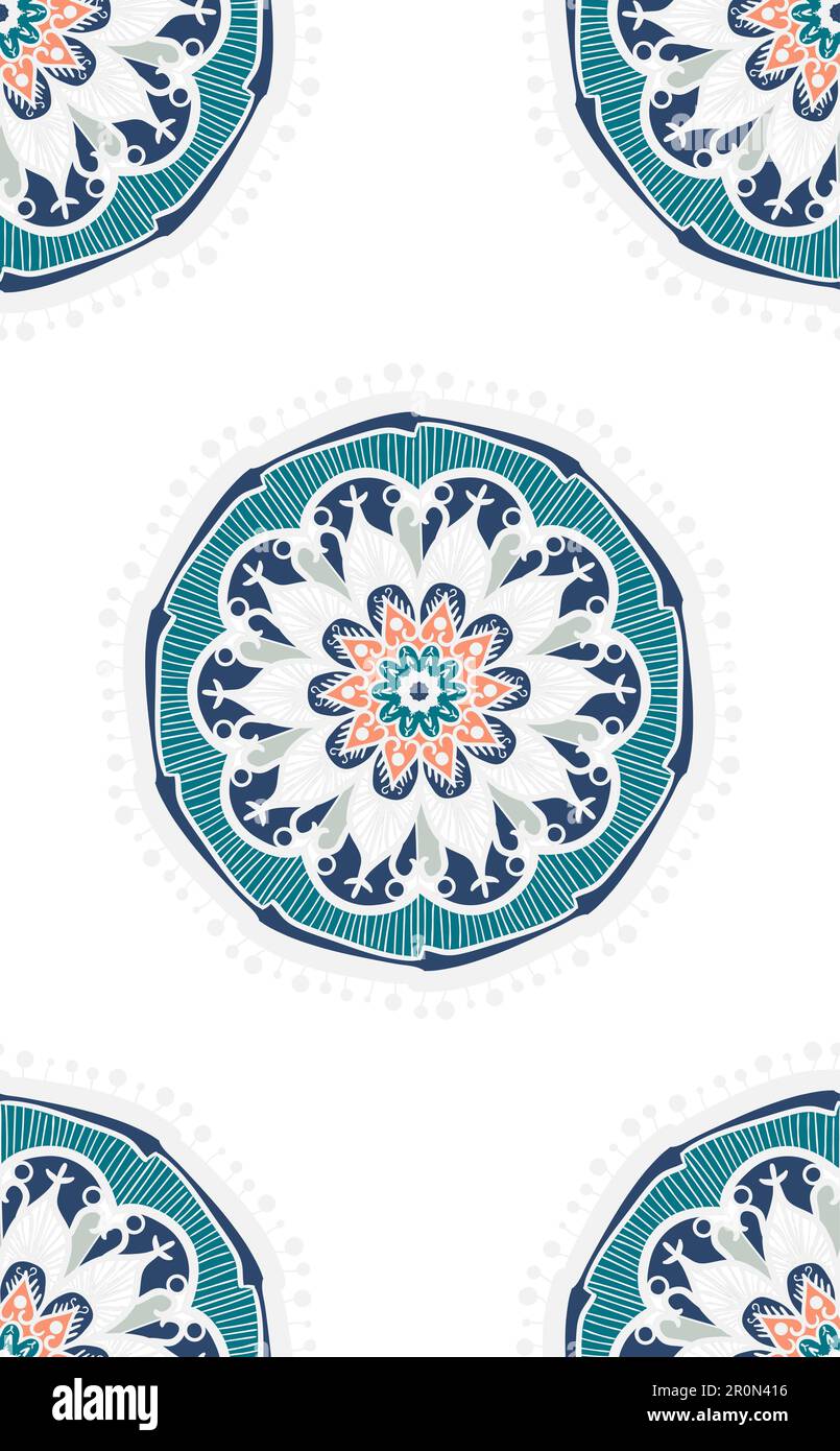 Hand drawn Mandala Seamless Pattern. Arabic, indian, turkish and ...