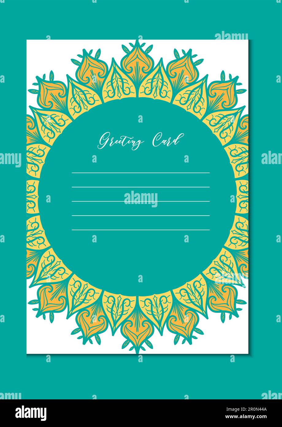 Mandala vintage template card in arabic and indian, islam and ottoman ...