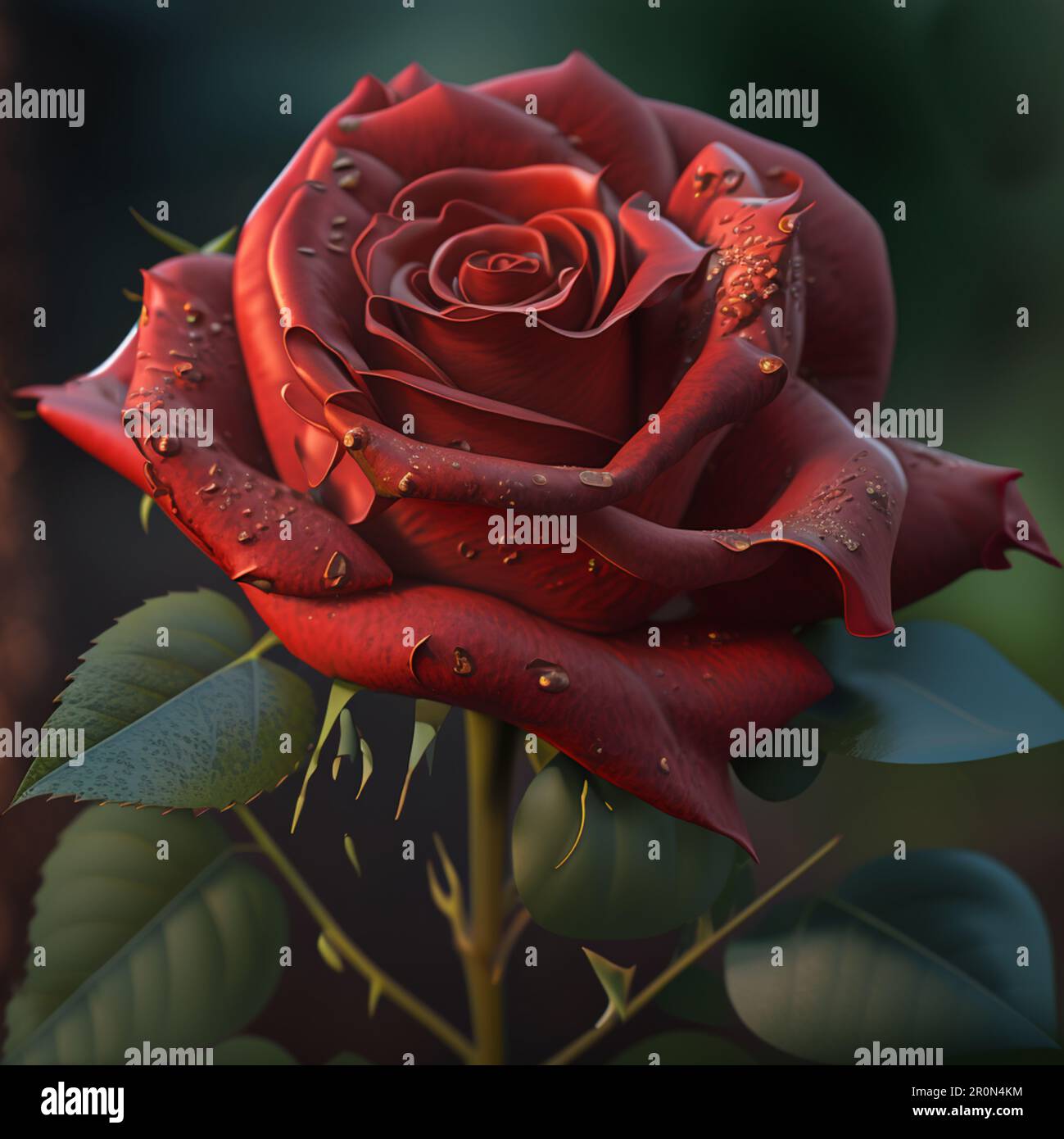 red rose 3d illustration Stock Photo - Alamy