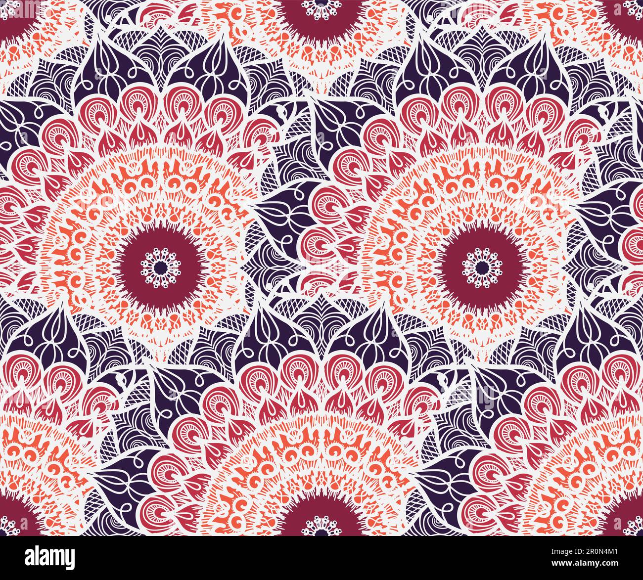 Hand drawn Mandala Seamless Pattern. Arabic, indian, turkish and ...