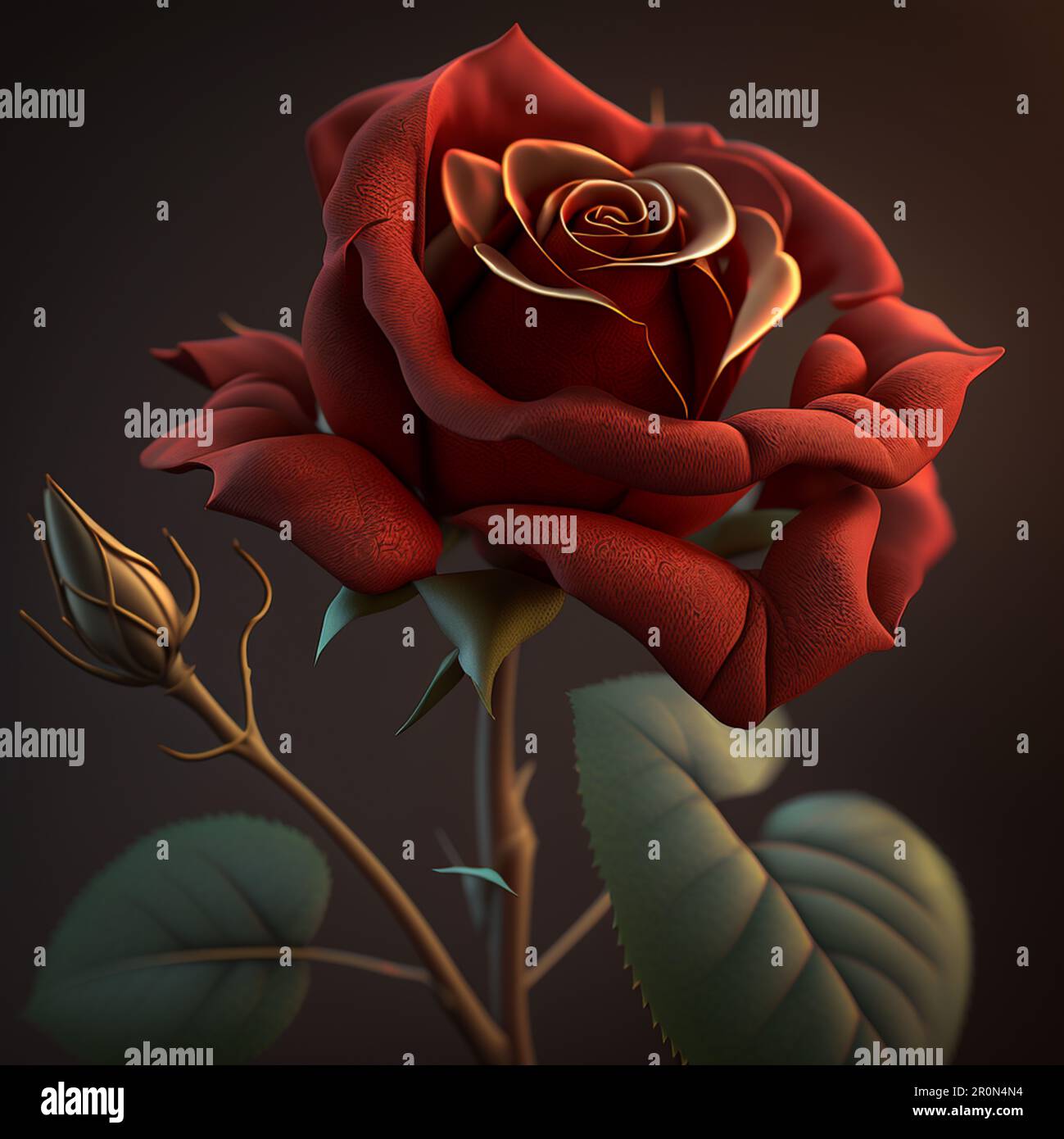 red rose 3d illustration Stock Photo - Alamy