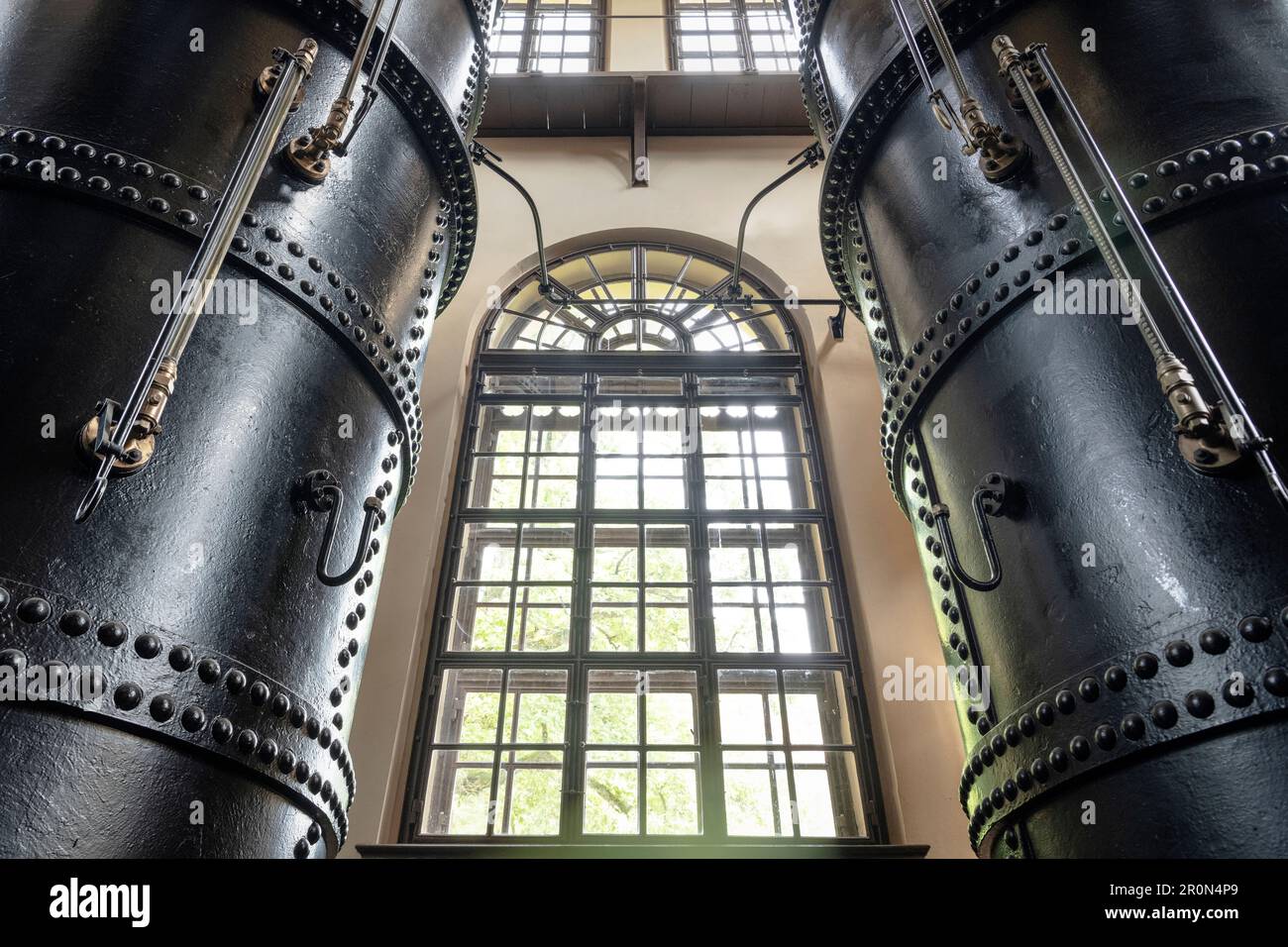 Pressure vessel in historic waterworks at the Hochablass, UNESCO World ...