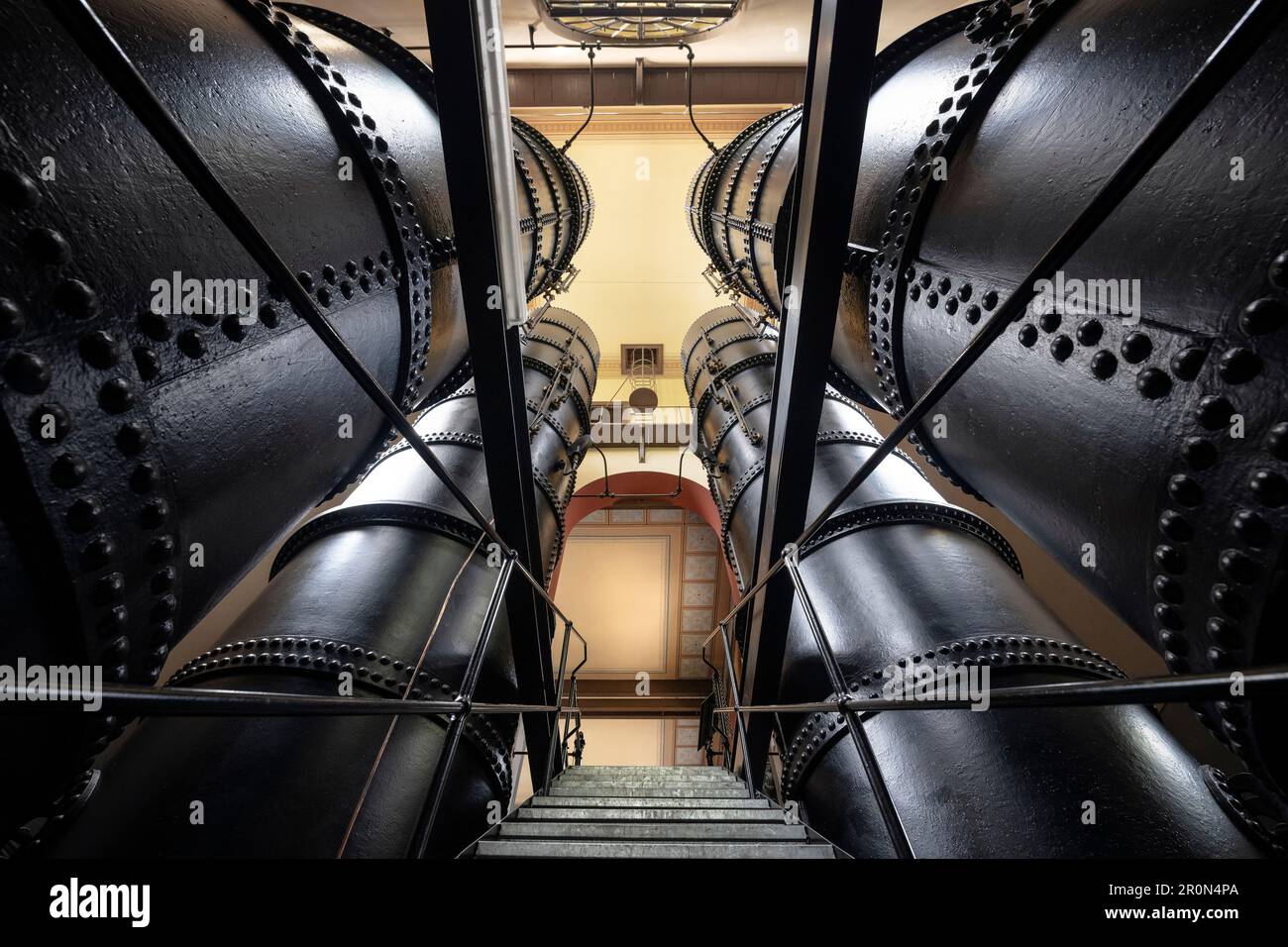 Pressure vessel in historic waterworks at the Hochablass, UNESCO World ...